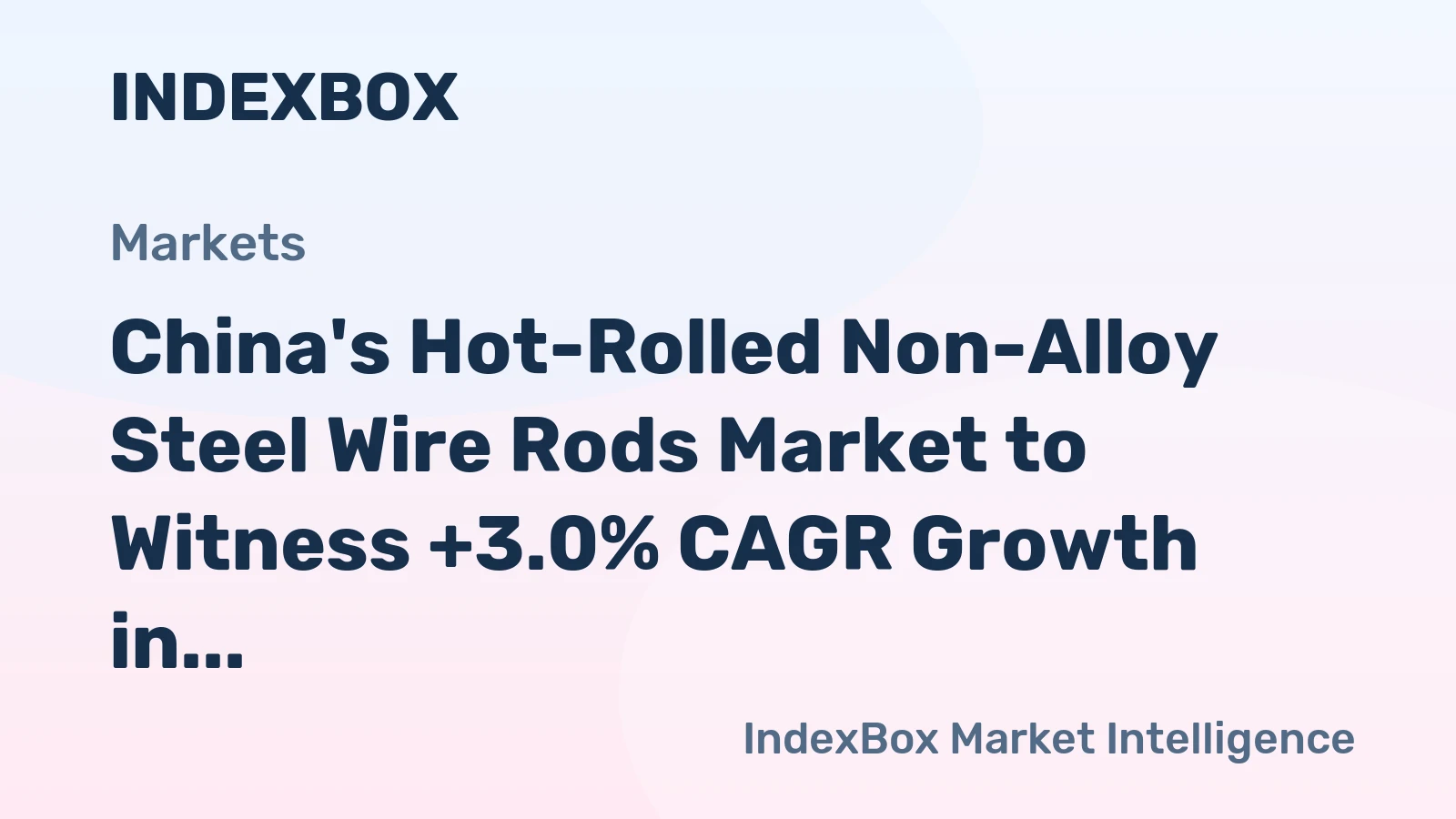 China's Hot-Rolled Non-Alloy Steel Wire Rods Market to Witness +3.0% CAGR Growth in Value and Volume by 2035