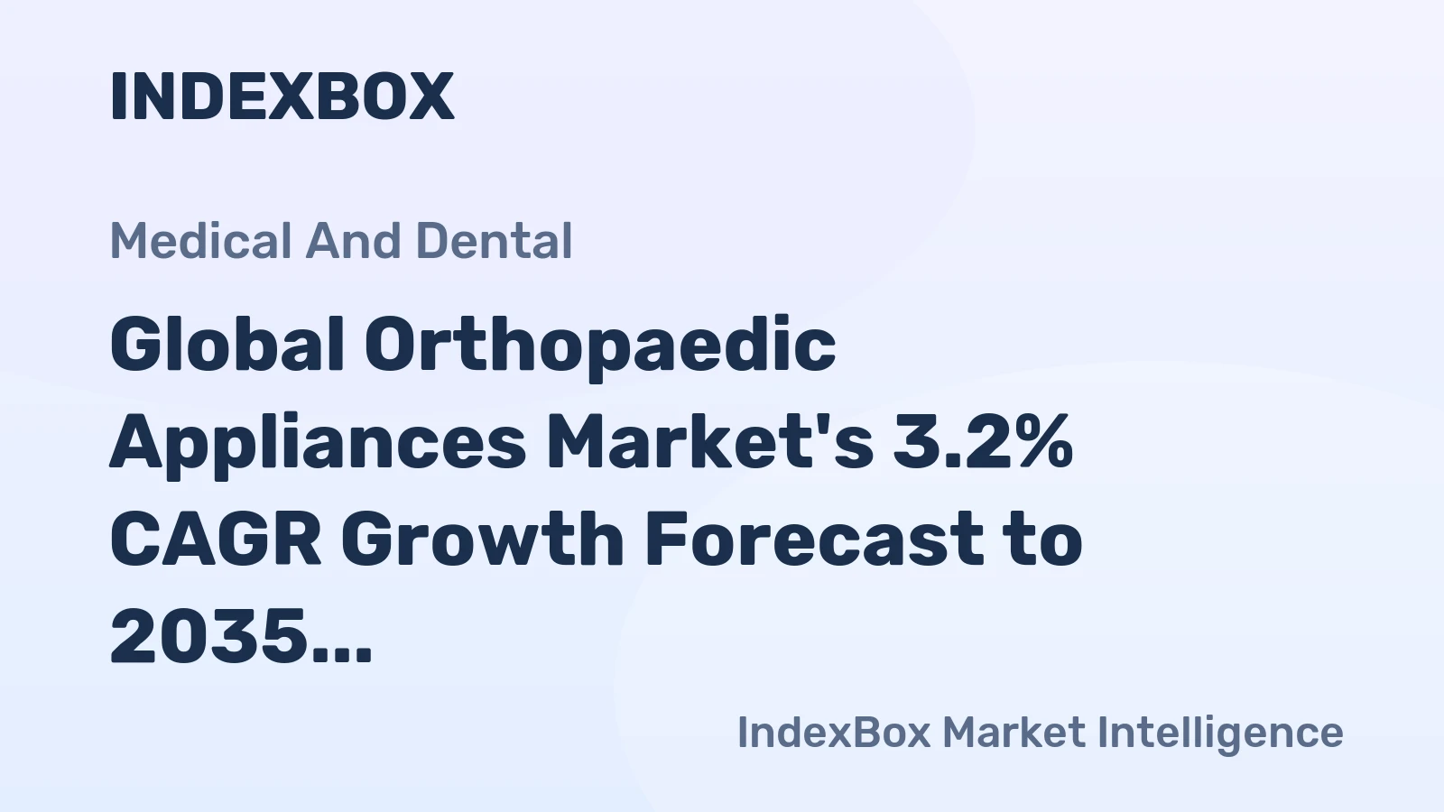 Global Orthopaedic Appliances Market's 3.2% CAGR Growth Forecast to 2035