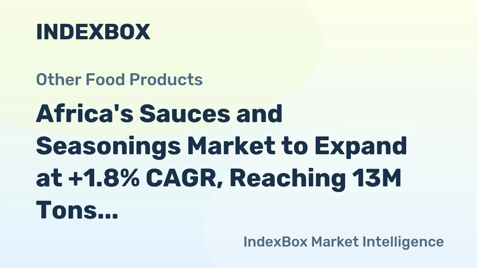 Africa's Sauces and Seasonings Market to Expand at +1.8% CAGR, Reaching 13M Tons by 2035