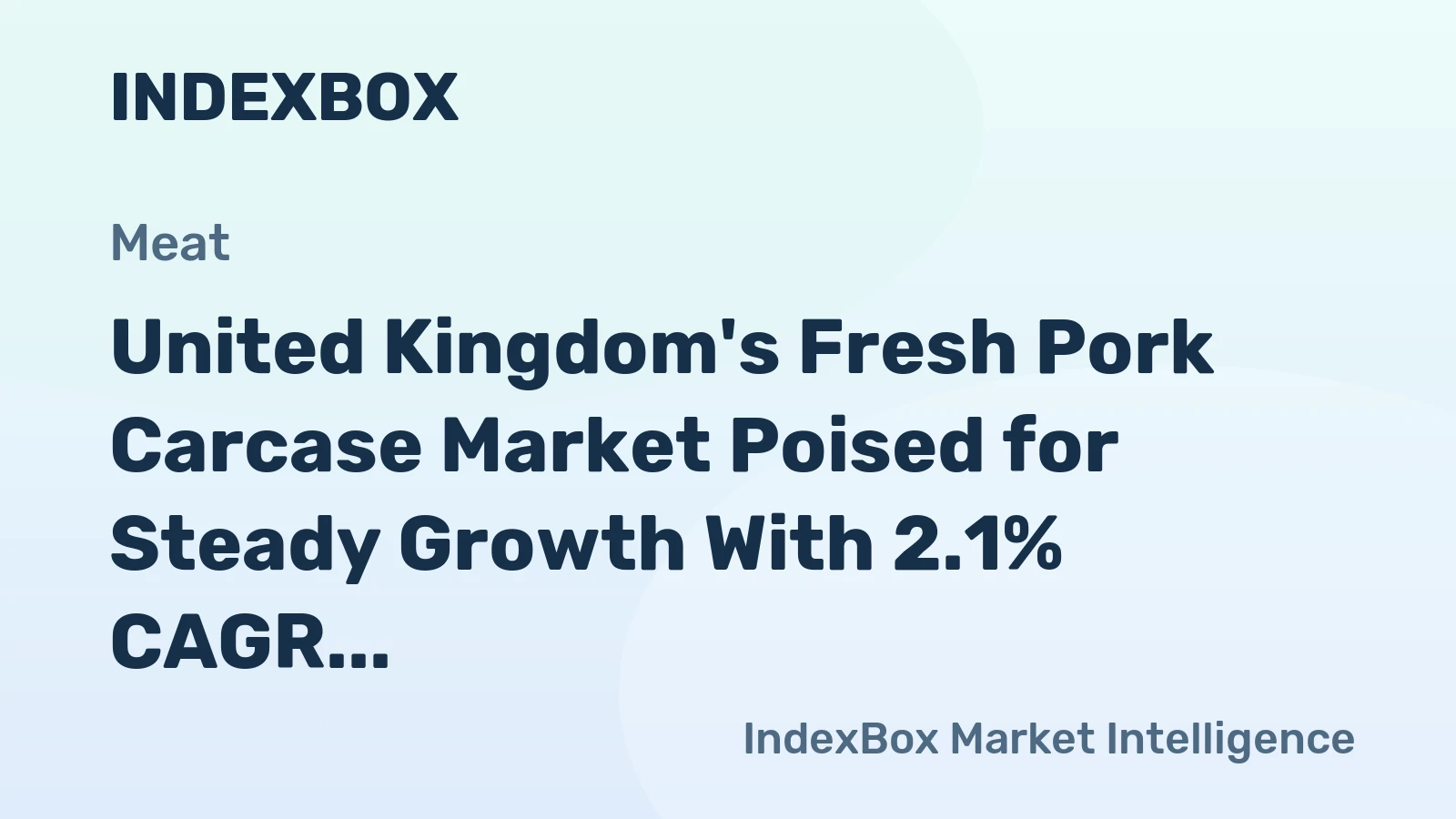 United Kingdom's Fresh Pork Carcase Market Poised for Steady Growth With 2.1% CAGR Forecast