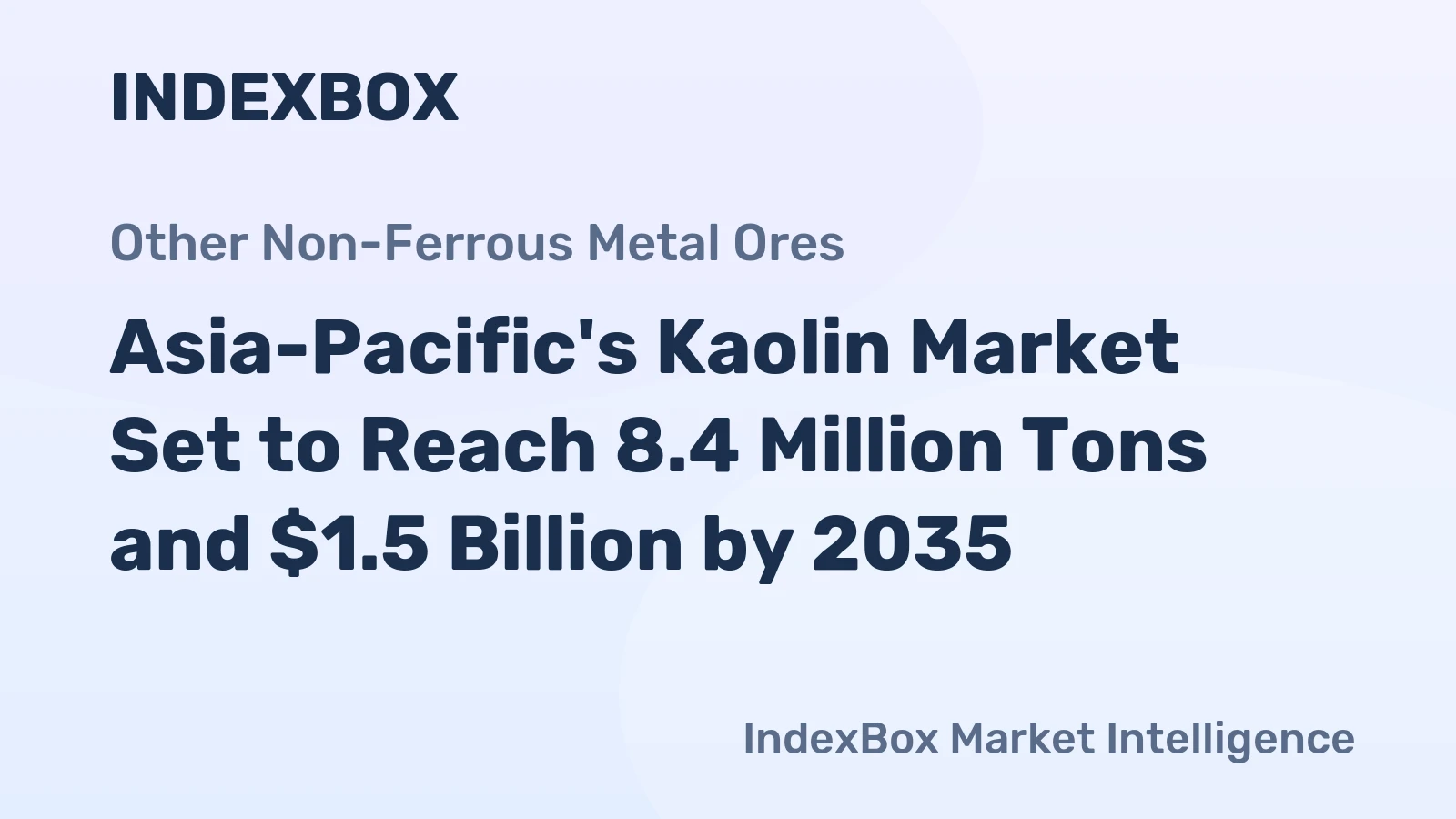 Asia-Pacific's Kaolin Market Set to Reach 8.4 Million Tons and $1.5 Billion by 2035