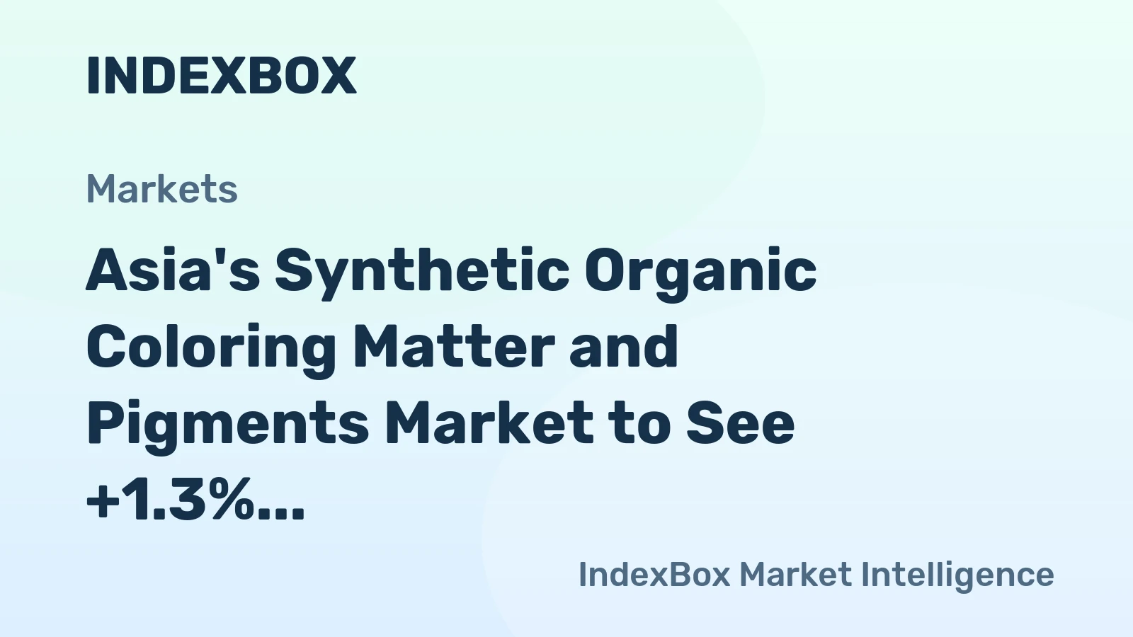 Asia's Synthetic Organic Coloring Matter and Pigments Market to See +1.3% CAGR Growth by 2035
