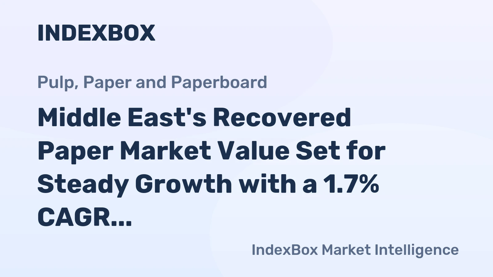 Middle East's Recovered Paper Market Value Set for Steady Growth with a 1.7% CAGR