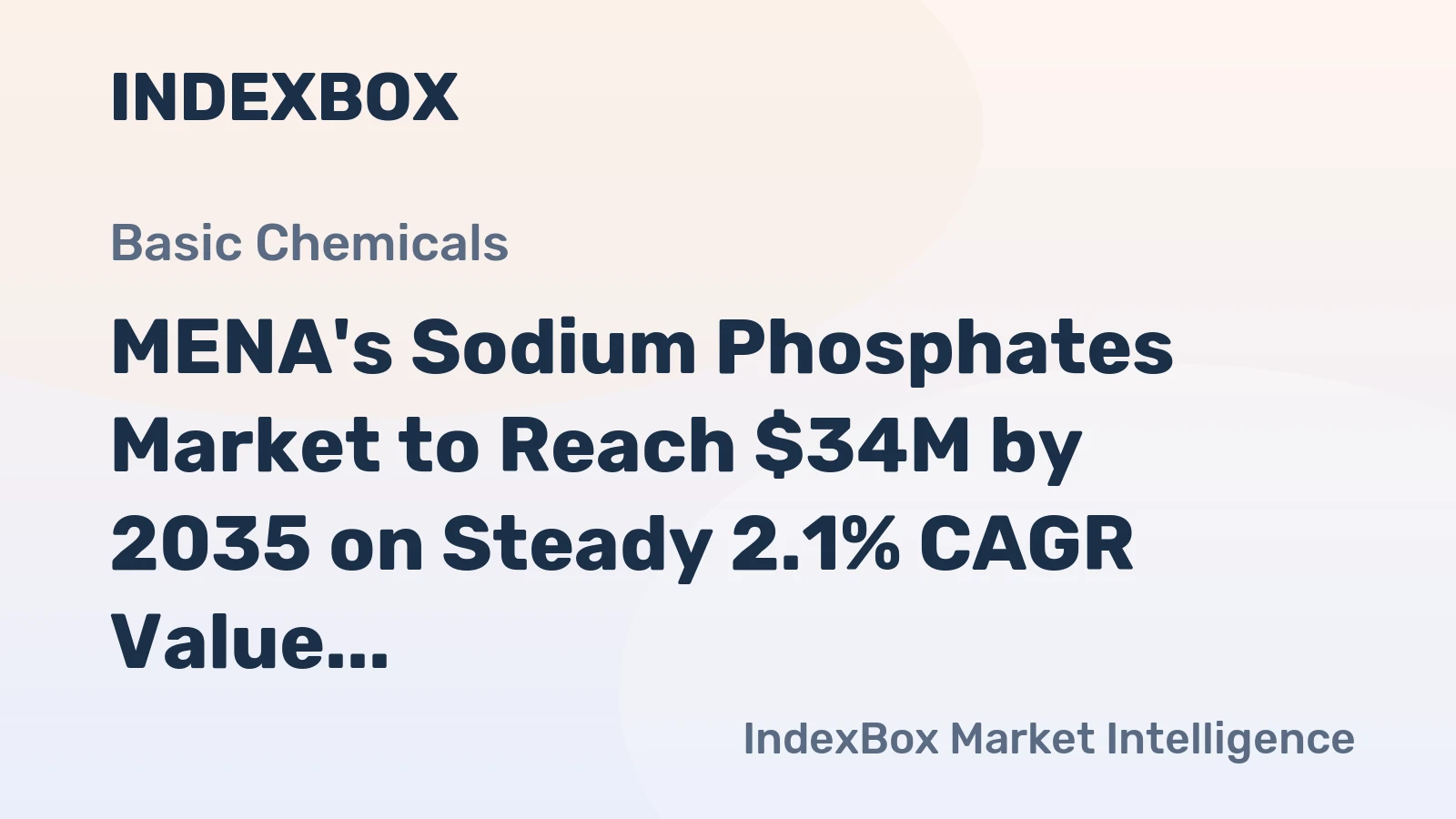 MENA's Sodium Phosphates Market to Reach $34M by 2035 on Steady 2.1% CAGR Value Growth