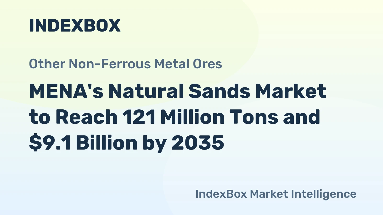 MENA's Natural Sands Market to Reach 121 Million Tons and $9.1 Billion by 2035