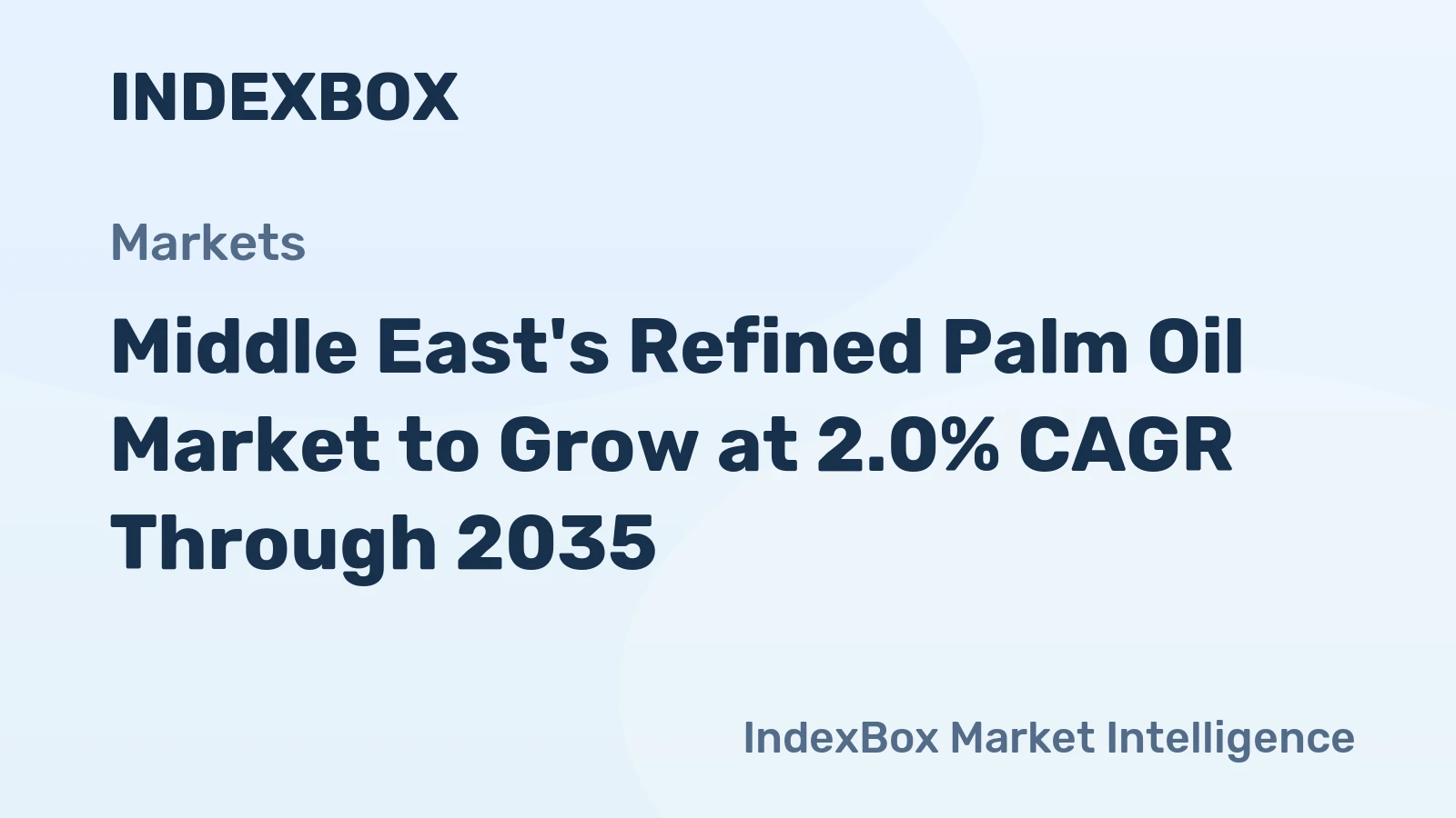 Middle East's Refined Palm Oil Market to Grow at 2.0% CAGR Through 2035
