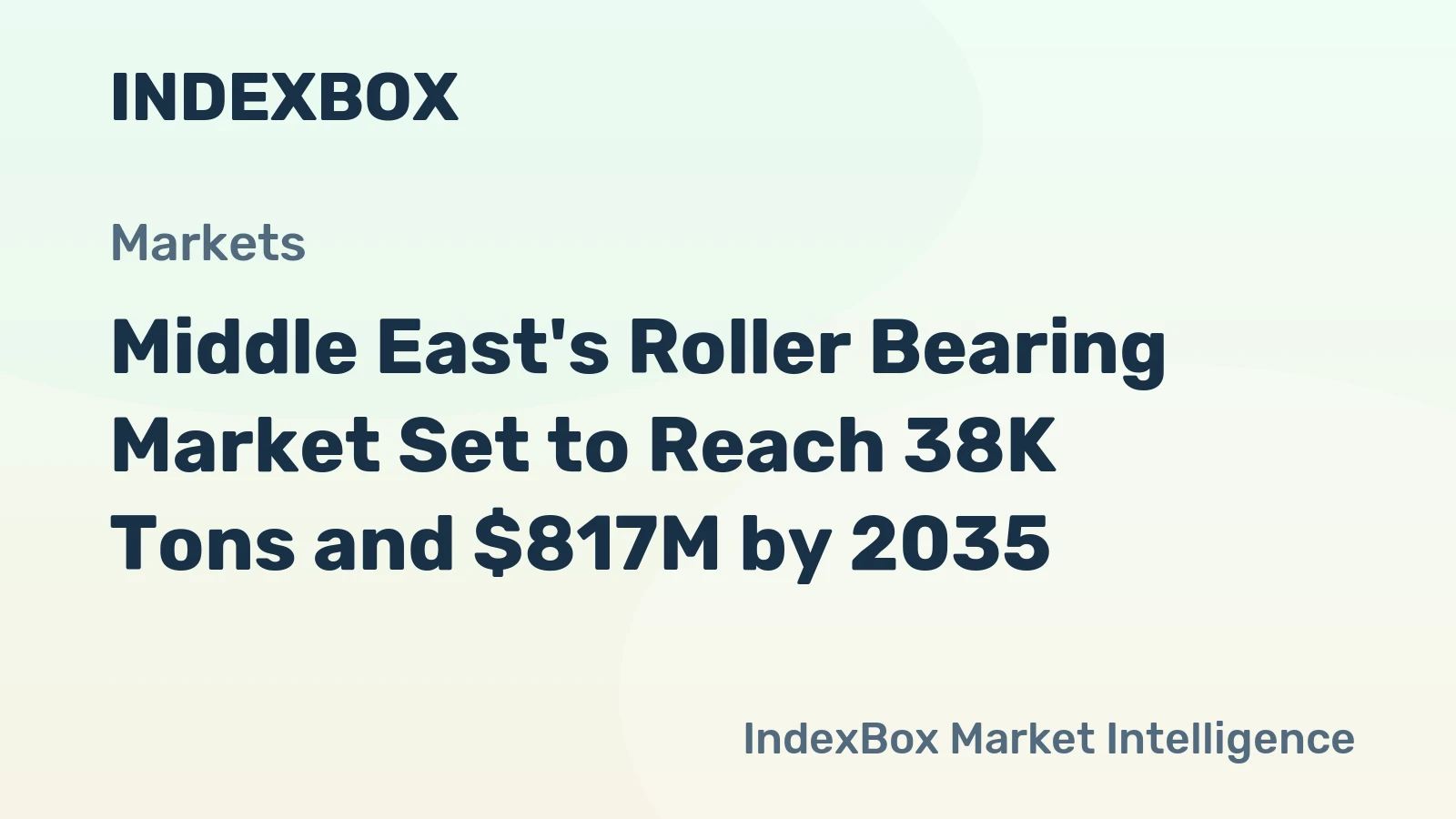 Middle East's Roller Bearing Market Set to Reach 38K Tons and $817M by 2035