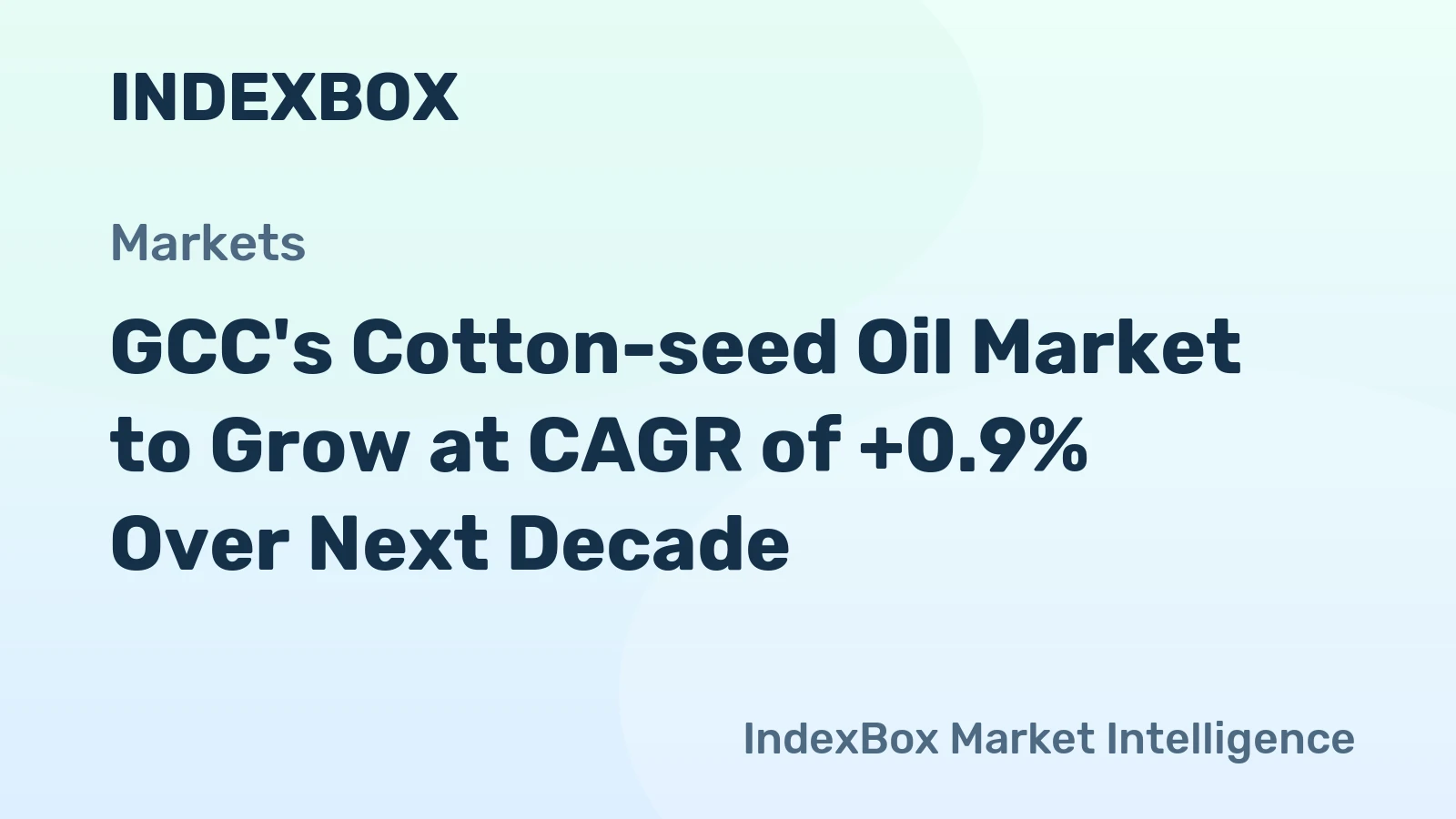 GCC's Cotton-seed Oil Market to Grow at CAGR of +0.9% Over Next Decade