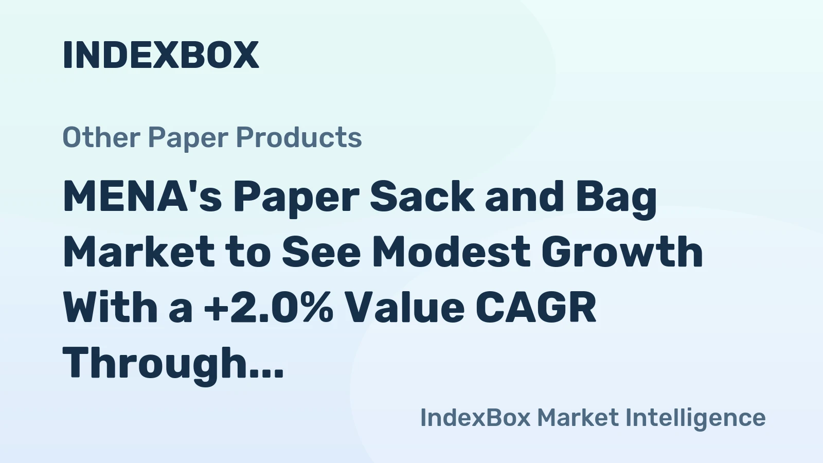 MENA's Paper Sack and Bag Market to See Modest Growth With a +2.0% Value CAGR Through 2035