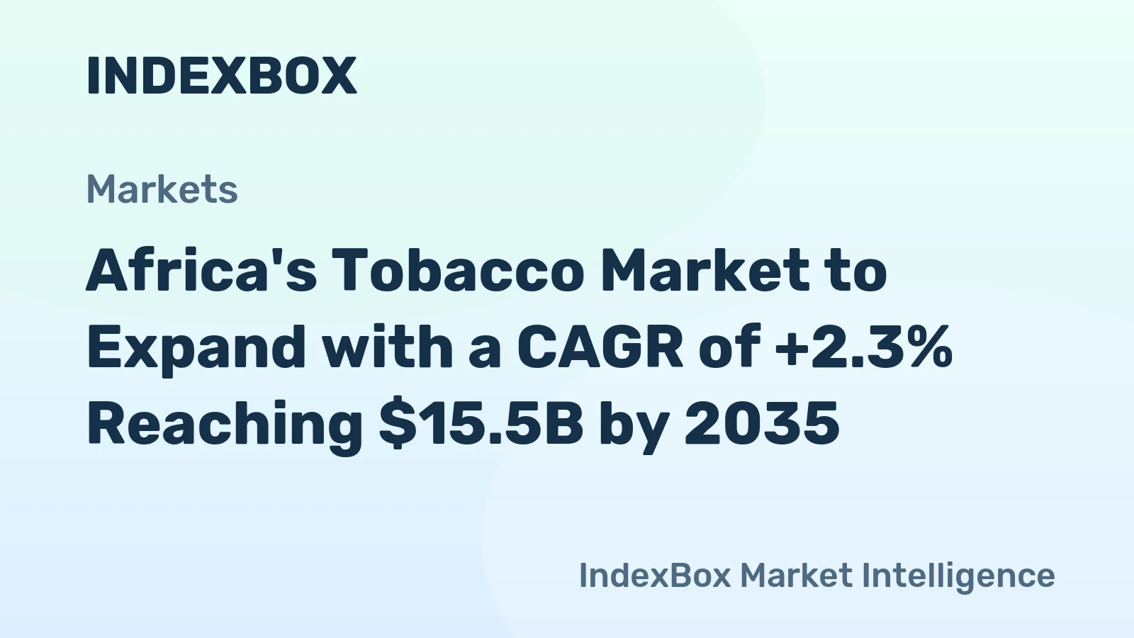Africa's Tobacco Market to Expand with a CAGR of +2.3% Reaching $15.5B by 2035