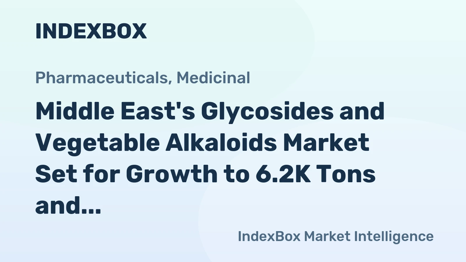 Middle East's Glycosides and Vegetable Alkaloids Market Set for Growth to 6.2K Tons and $1.3B