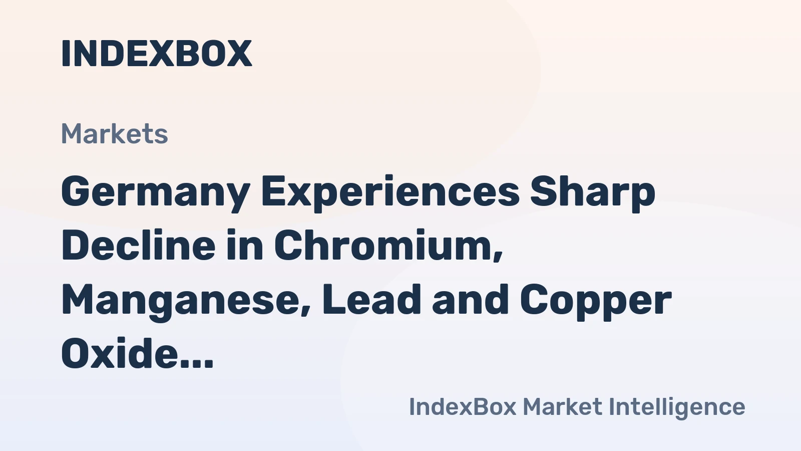 Germany Experiences Sharp Decline in Chromium, Manganese, Lead and Copper Oxide and Hydroxide Exports, Falling to $72M in 2023