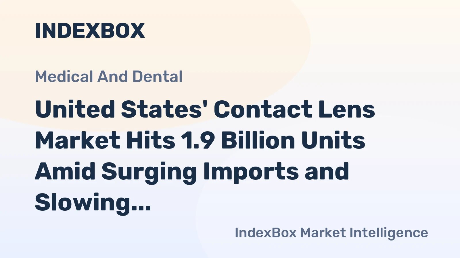 United States' Contact Lens Market Hits 1.9 Billion Units Amid Surging Imports and Slowing Growth Forecast