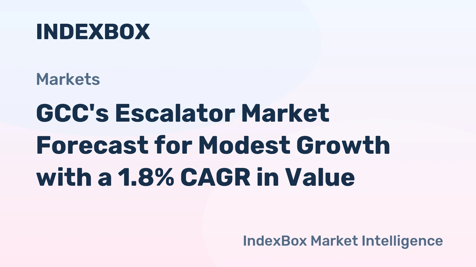 GCC's Escalator Market Forecast for Modest Growth with a 1.8% CAGR in Value