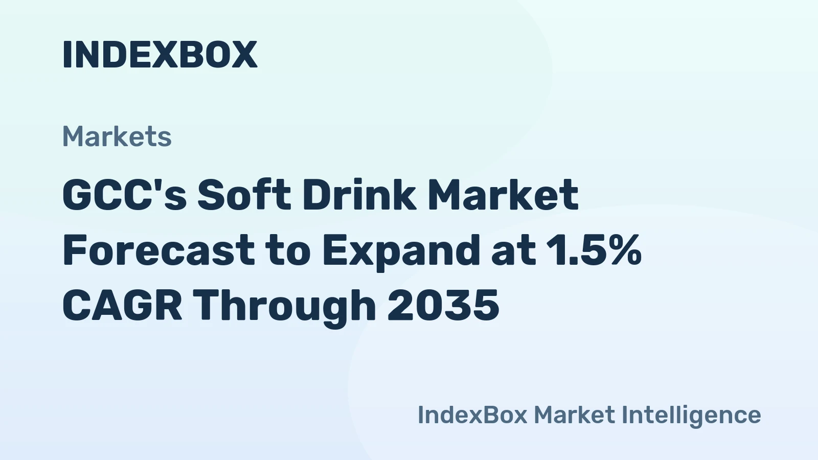 GCC's Soft Drink Market Forecast to Expand at 1.5% CAGR Through 2035
