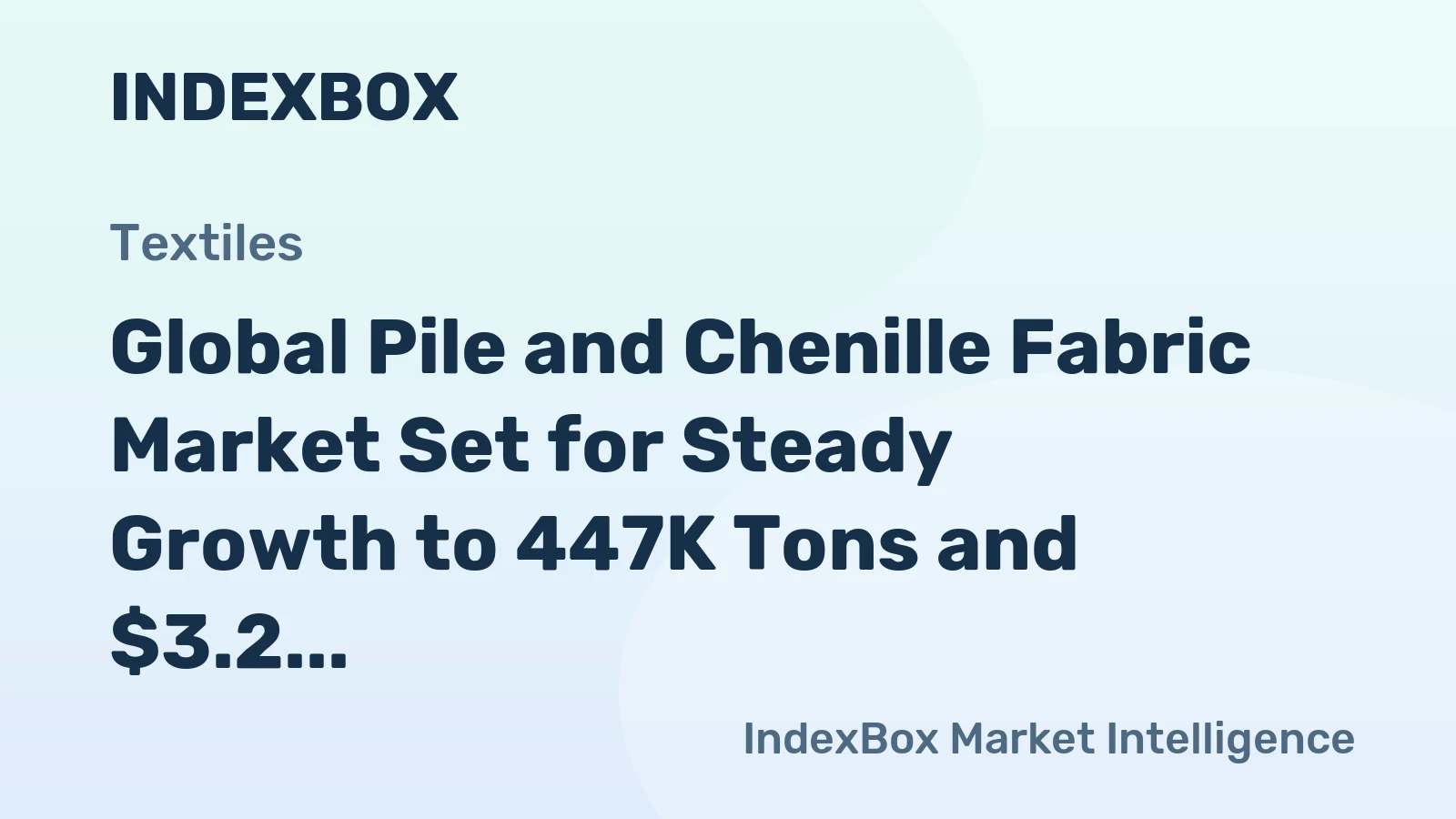 Global Pile and Chenille Fabric Market Set for Steady Growth to 447K Tons and $3.2 Billion