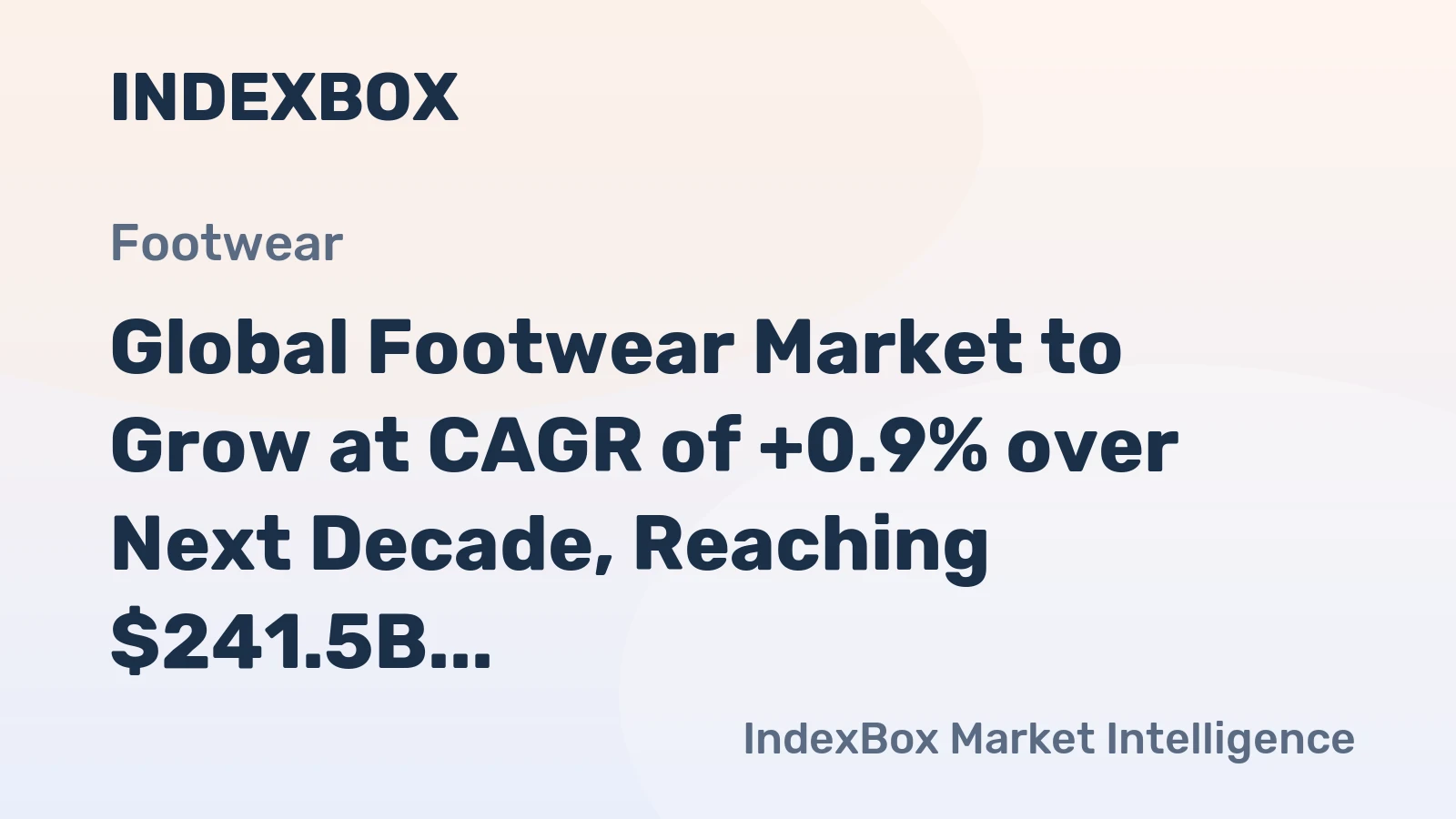 Global Footwear Market to Grow at CAGR of +0.9% over Next Decade, Reaching $241.5B by 2035