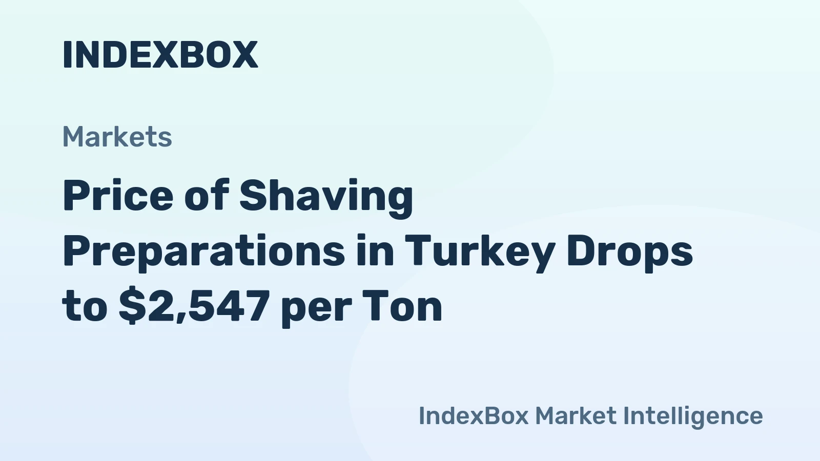 Price of Shaving Preparations in Turkey Drops to $2,547 per Ton