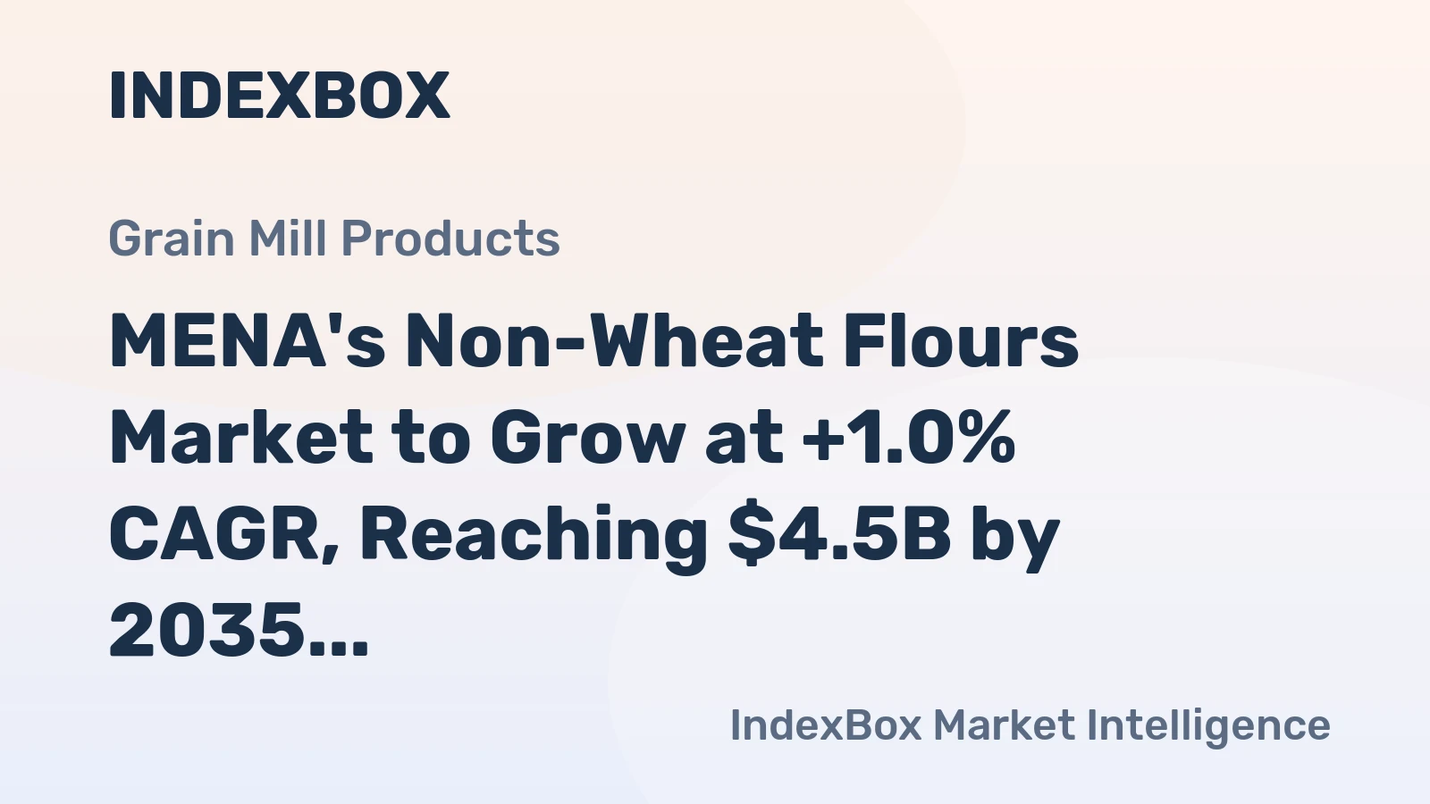 MENA's Non-Wheat Flours Market to Grow at +1.0% CAGR, Reaching $4.5B by 2035
