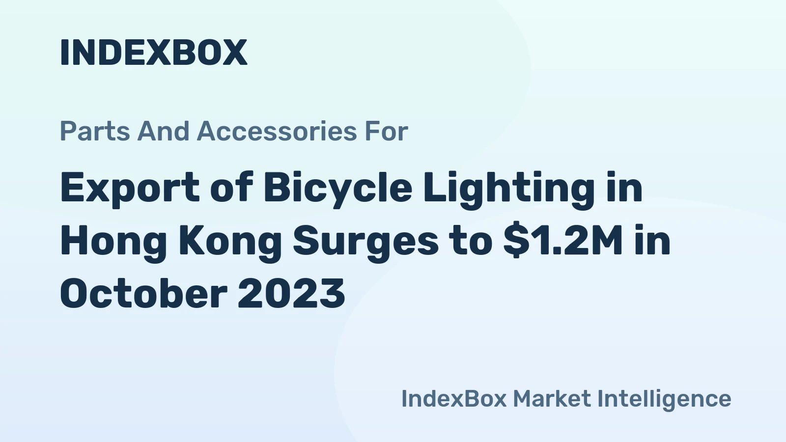 Export of Bicycle Lighting in Hong Kong Surges to $1.2M in October 2023