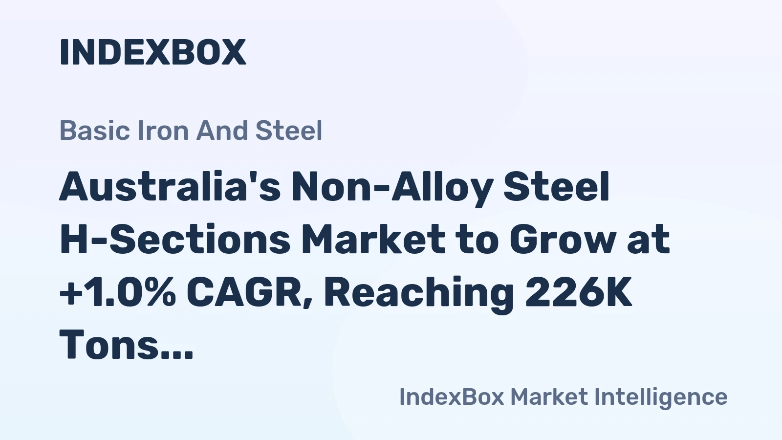 Australia's Non-Alloy Steel H-Sections Market to Grow at +1.0% CAGR, Reaching 226K Tons by 2035
