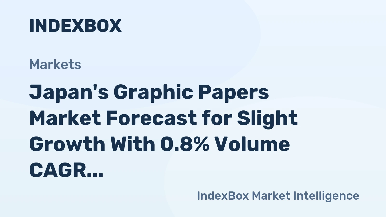 Japan's Graphic Papers Market Forecast for Slight Growth With 0.8% Volume CAGR Through 2035