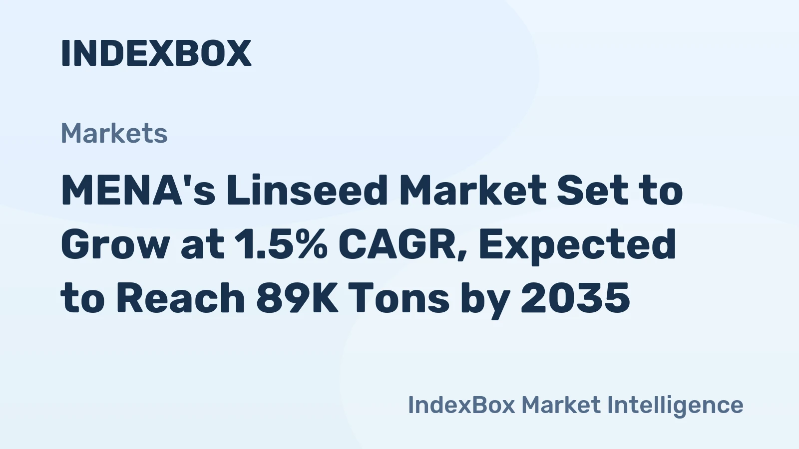 MENA's Linseed Market Set to Grow at 1.5% CAGR, Expected to Reach 89K Tons by 2035