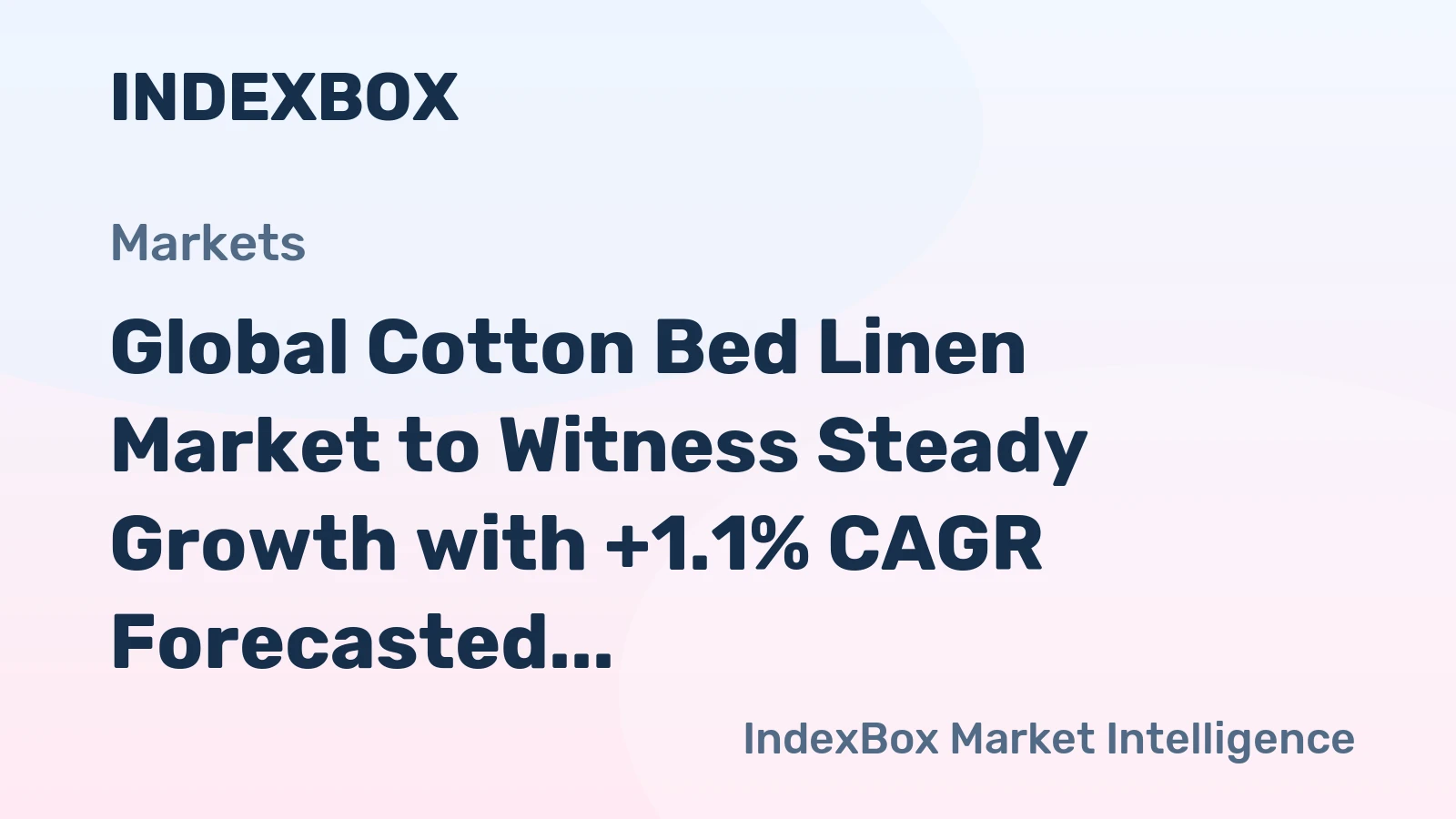 Global Cotton Bed Linen Market to Witness Steady Growth with +1.1% CAGR Forecasted for 2024-2035