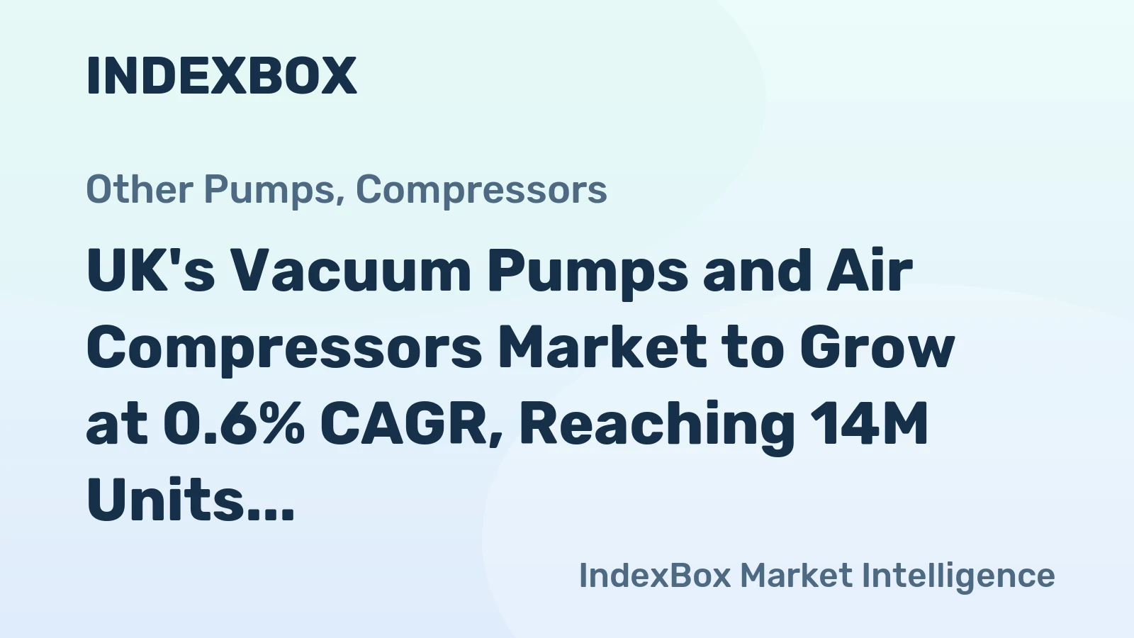 UK's Vacuum Pumps and Air Compressors Market to Grow at 0.6% CAGR, Reaching 14M Units by 2035
