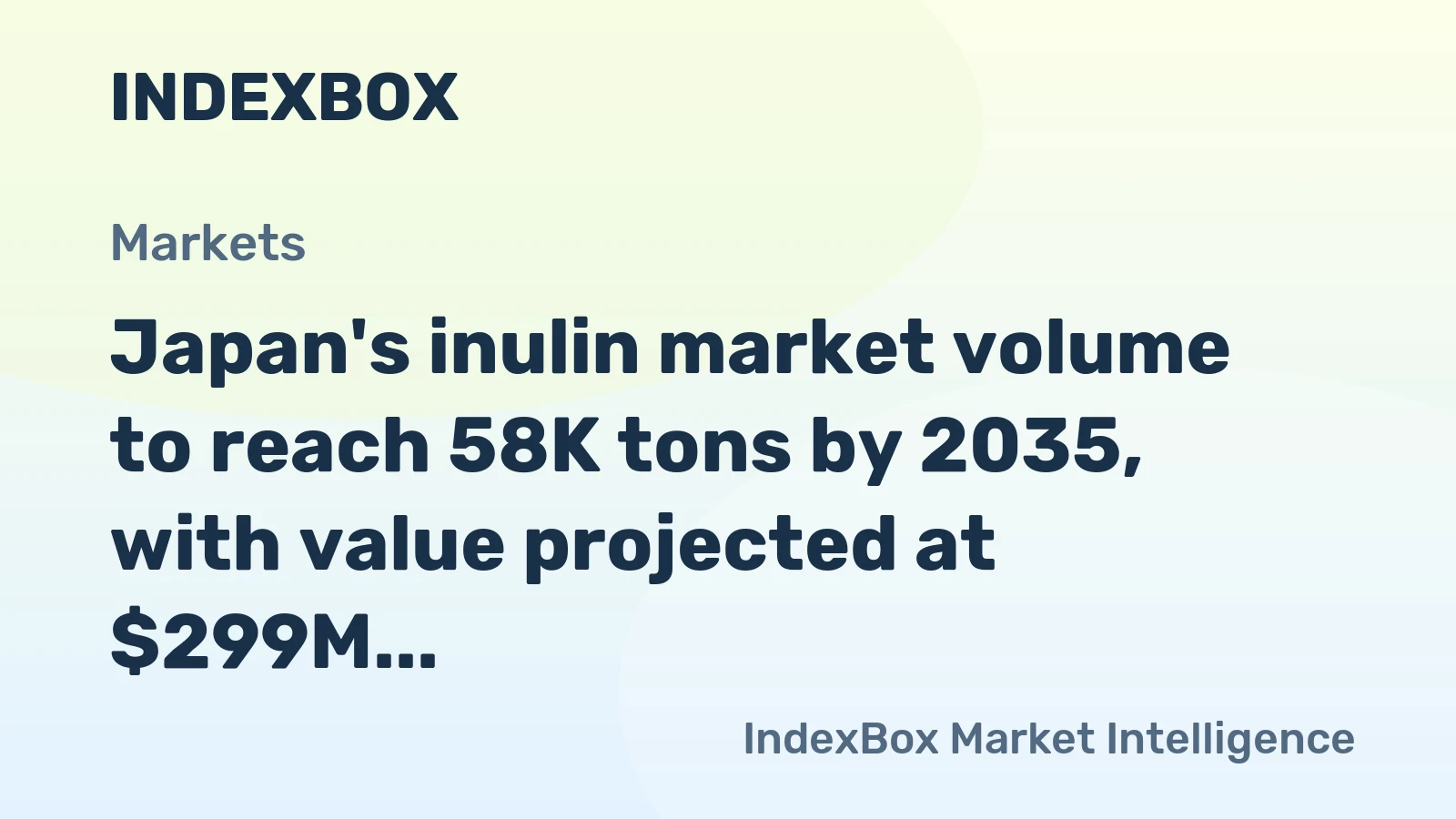 Japan's inulin market volume to reach 58K tons by 2035, with value projected at $299M, signaling a slight upward trend.