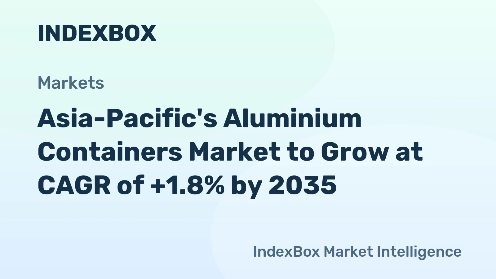 Asia-Pacific's Aluminium Containers Market to Grow at CAGR of +1.8% by 2035