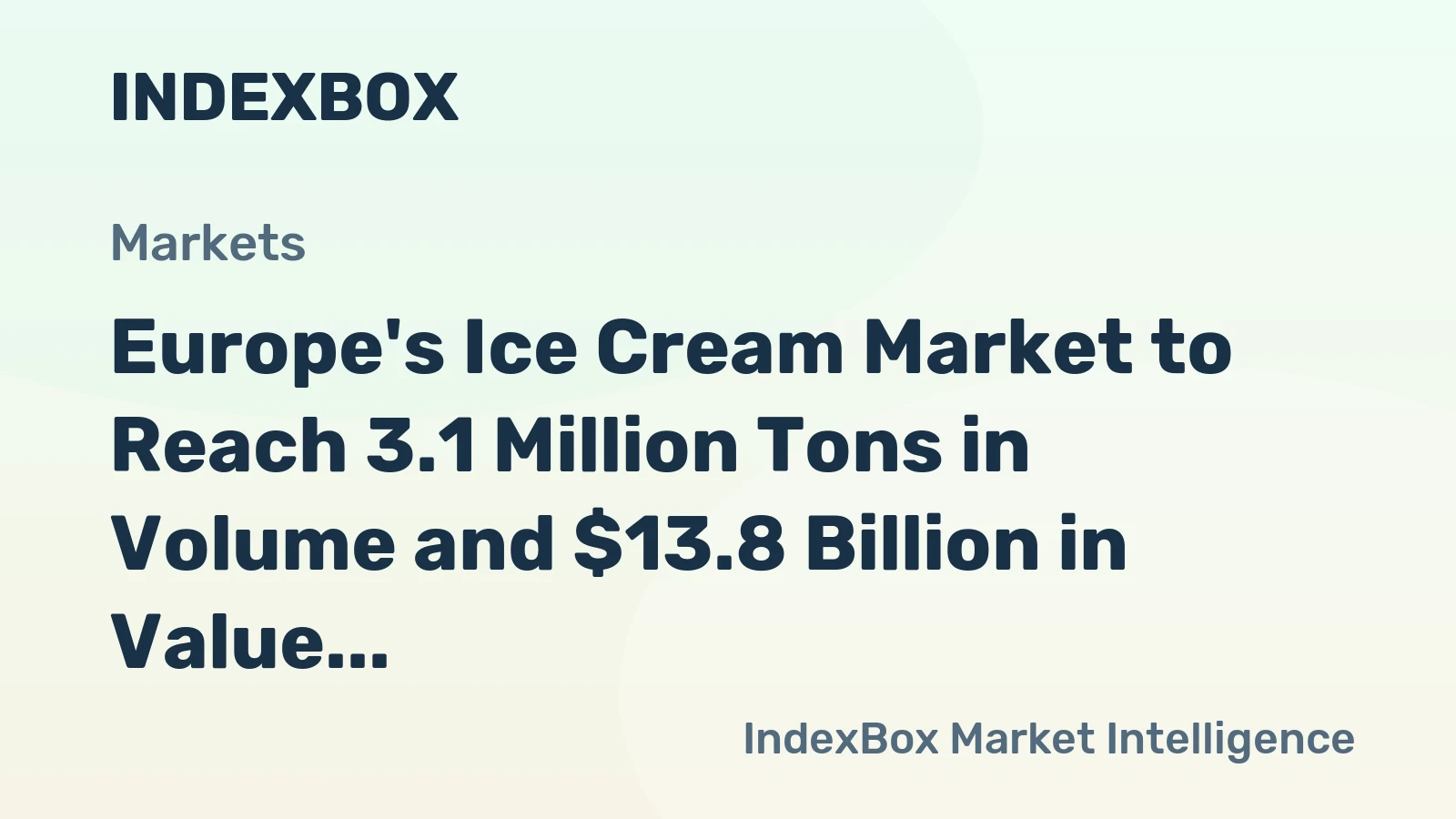 Europe's Ice Cream Market to Reach 3.1 Million Tons in Volume and $13.8 Billion in Value by 2035