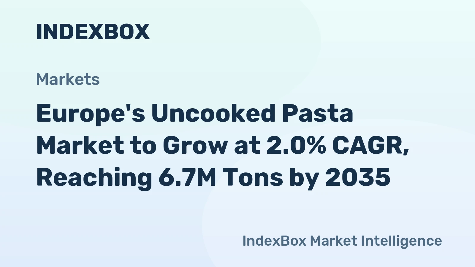 Europe's Uncooked Pasta Market to Grow at 2.0% CAGR, Reaching 6.7M Tons by 2035