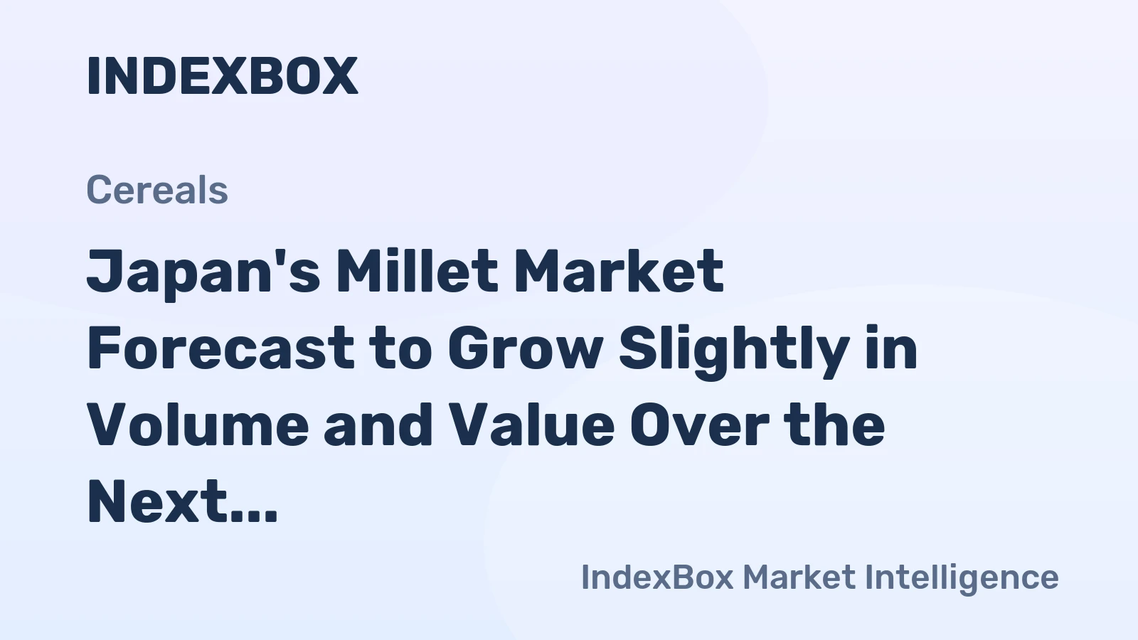 Japan's Millet Market Forecast to Grow Slightly in Volume and Value Over the Next Decade