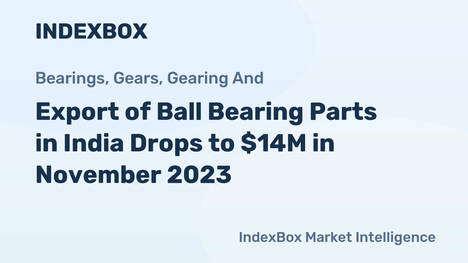 Export of Ball Bearing Parts in India Drops to $14M in November 2023