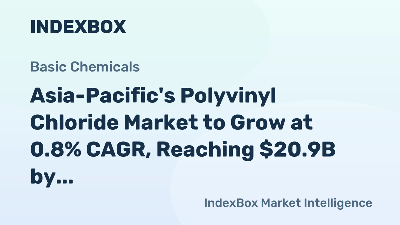 Asia-Pacific's Polyvinyl Chloride Market to Grow at 0.8% CAGR, Reaching $20.9B by 2035