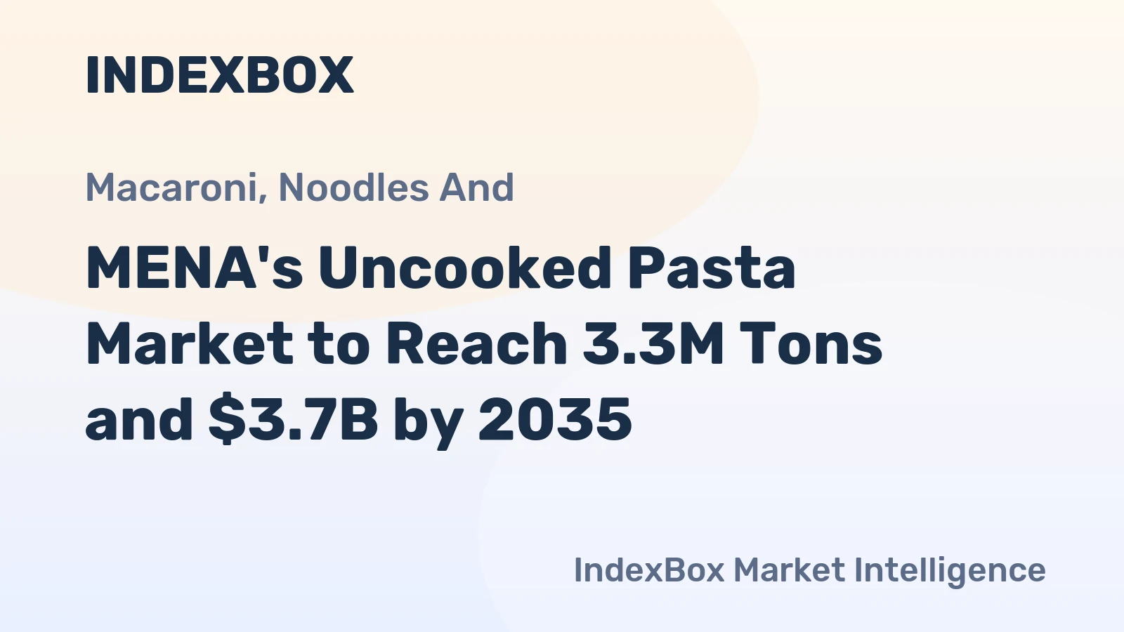 MENA's Uncooked Pasta Market to Reach 3.3M Tons and $3.7B by 2035