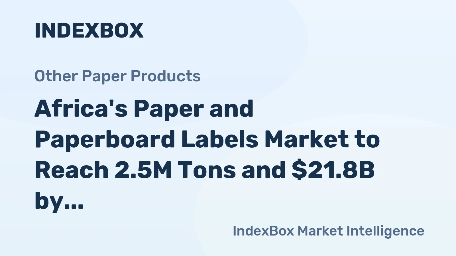 Africa's Paper and Paperboard Labels Market to Reach 2.5M Tons and $21.8B by 2035, with +1.4% and +2.1% CAGR