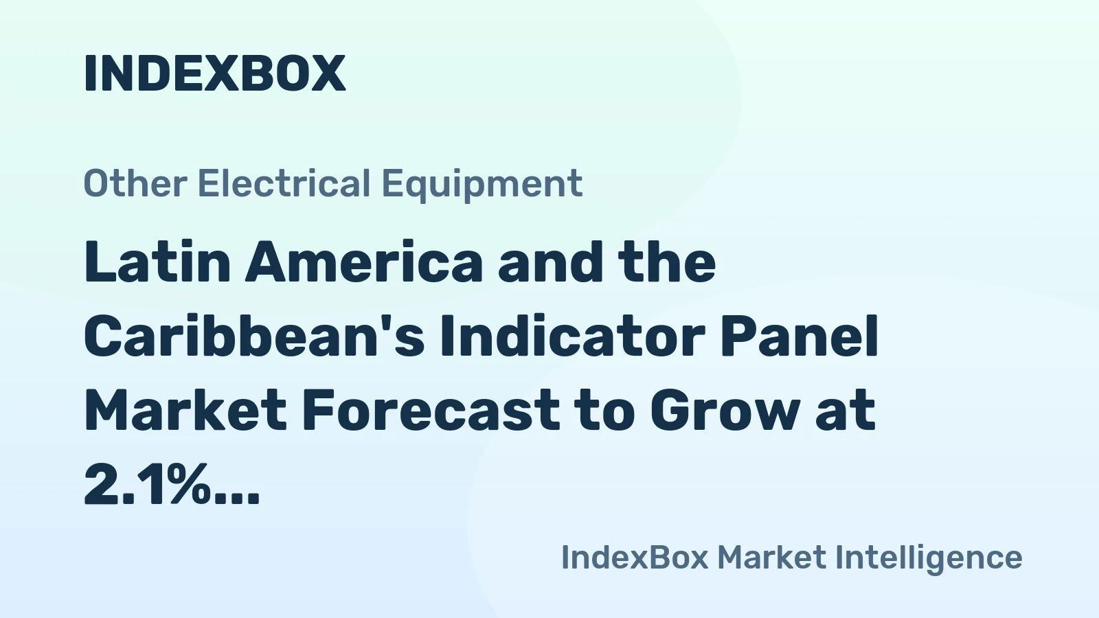 Latin America and the Caribbean's Indicator Panel Market Forecast to Grow at 2.1% CAGR Through 2035