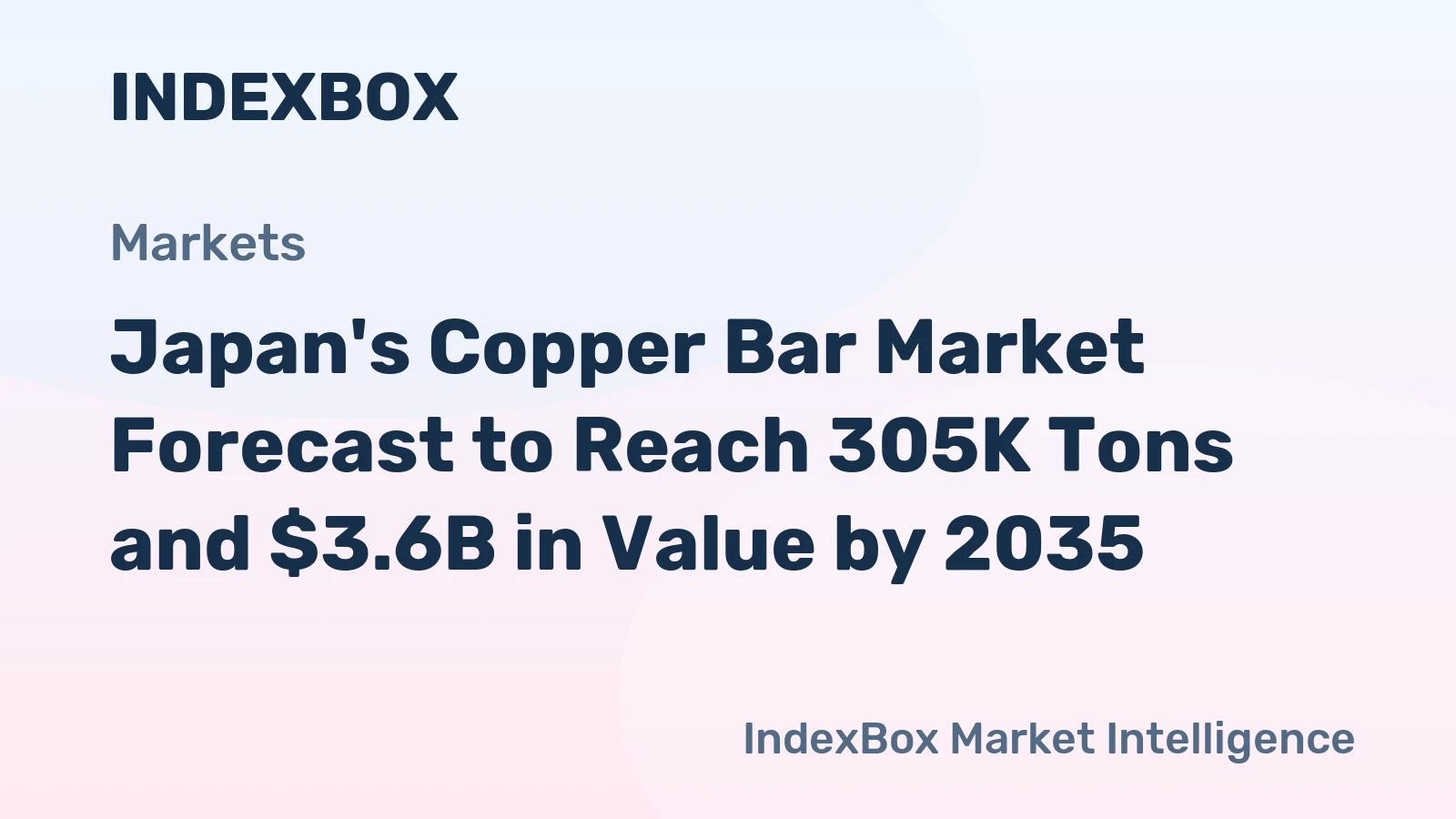 Japan's Copper Bar Market Forecast to Reach 305K Tons and $3.6B in Value by 2035