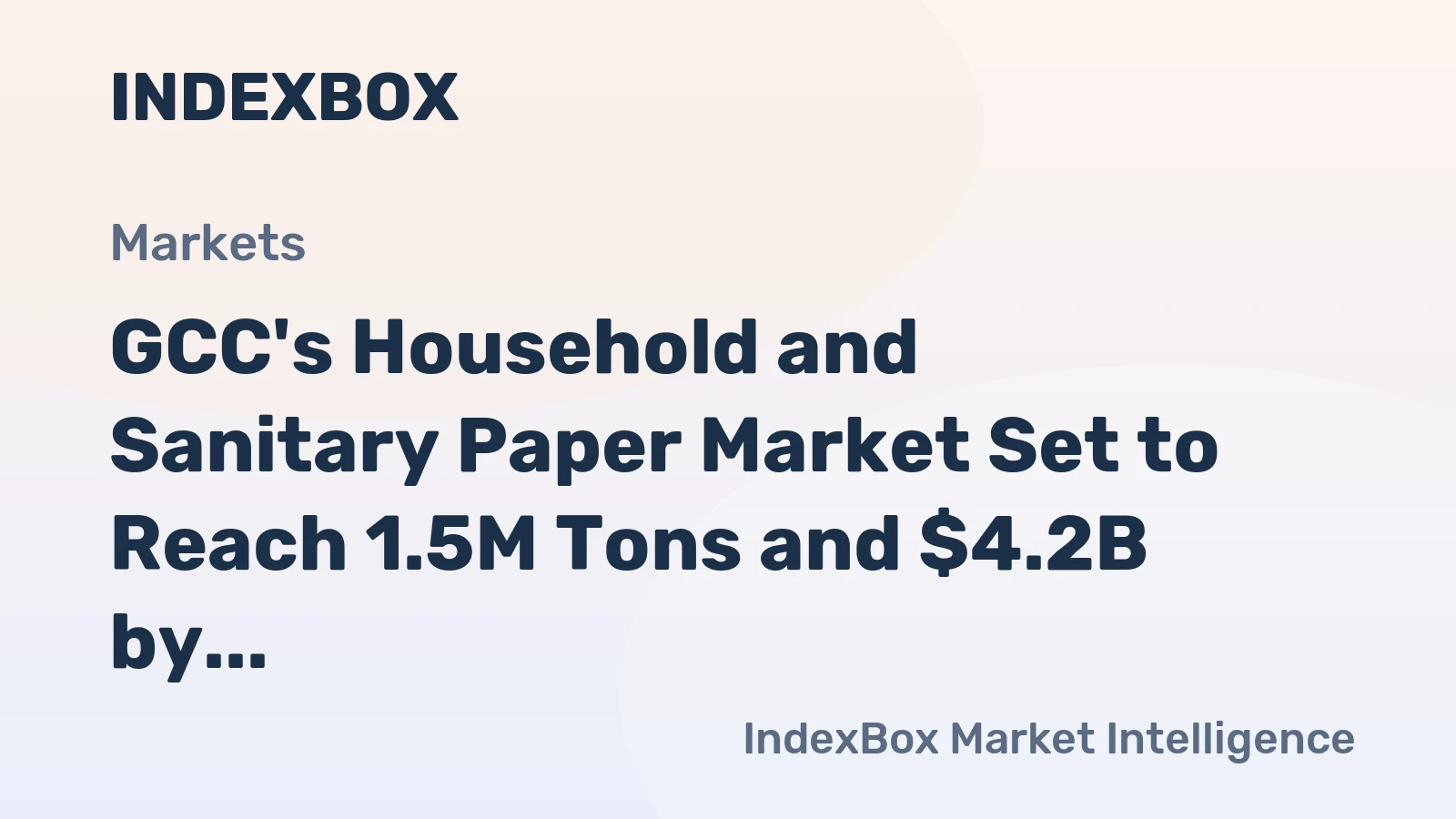 GCC's Household and Sanitary Paper Market Set to Reach 1.5M Tons and $4.2B by 2035