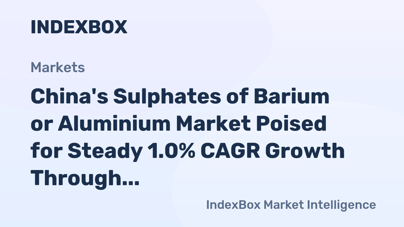 China's Sulphates of Barium or Aluminium Market Poised for Steady 1.0% CAGR Growth Through 2035
