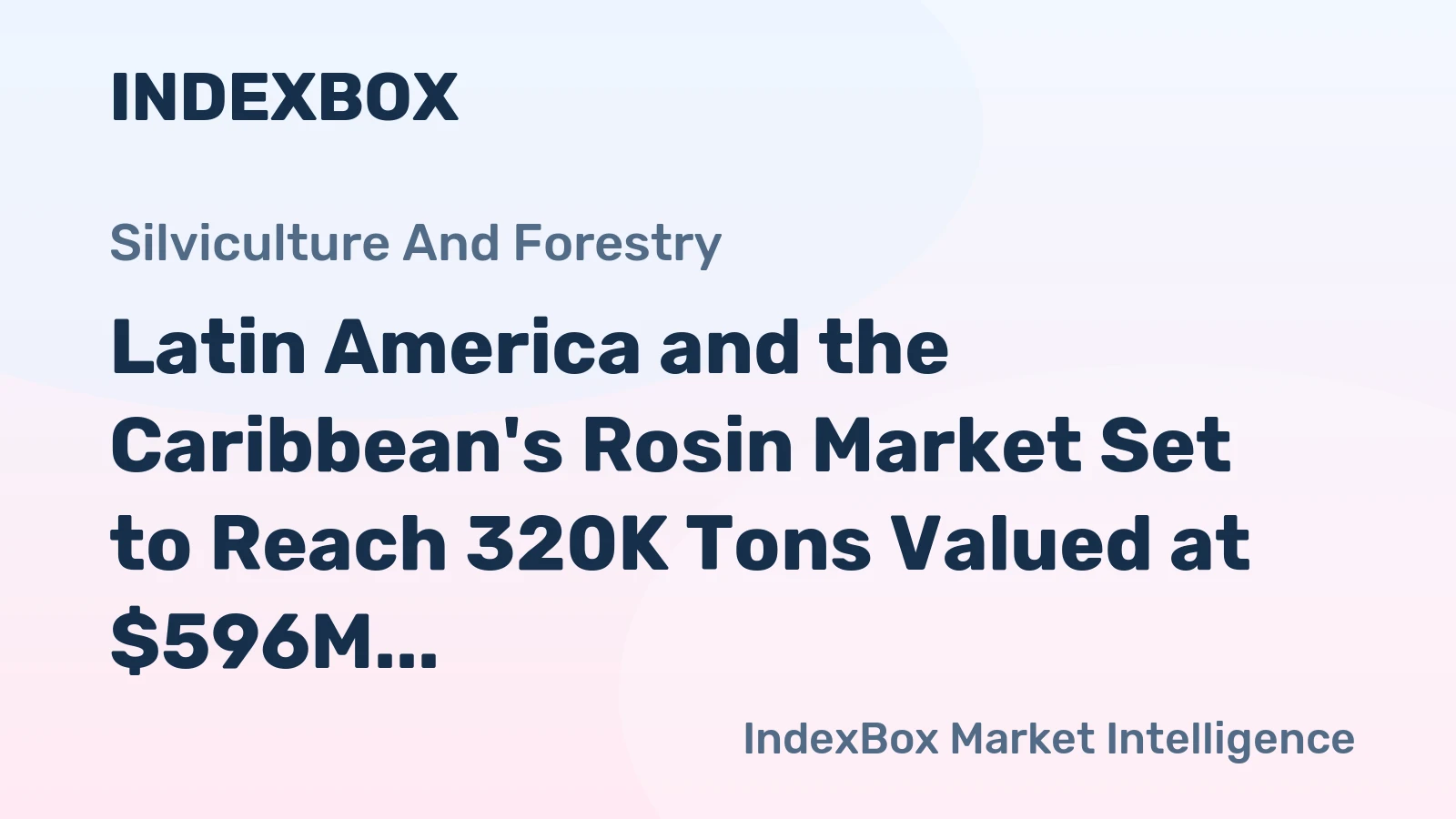 Latin America and the Caribbean's Rosin Market Set to Reach 320K Tons Valued at $596M