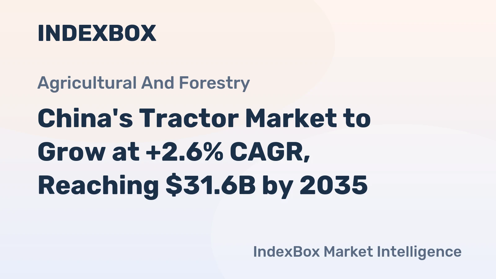 China's Tractor Market to Grow at +2.6% CAGR, Reaching $31.6B by 2035
