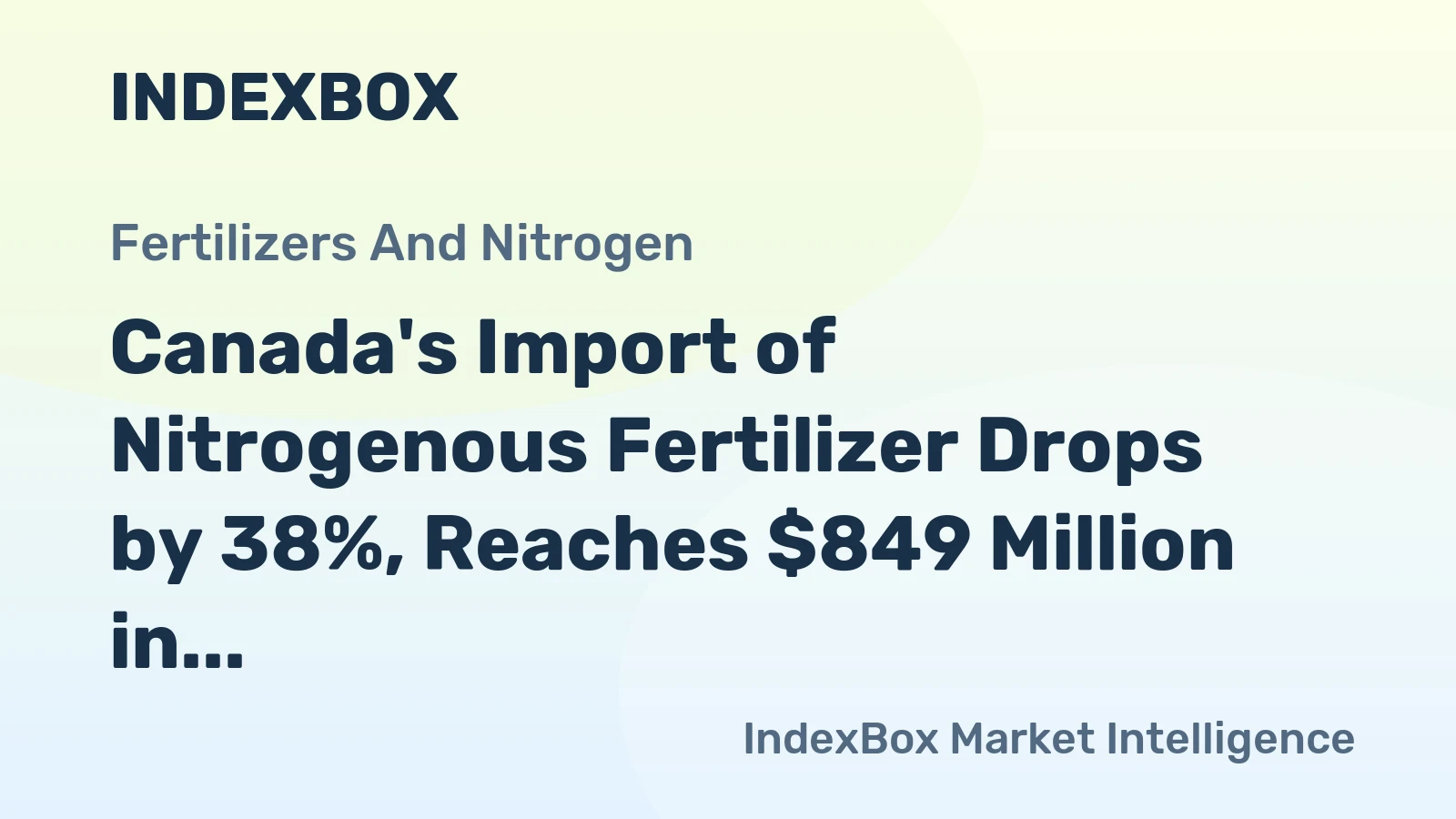 Canada's Import of Nitrogenous Fertilizer Drops by 38%, Reaches $849 Million in 2023