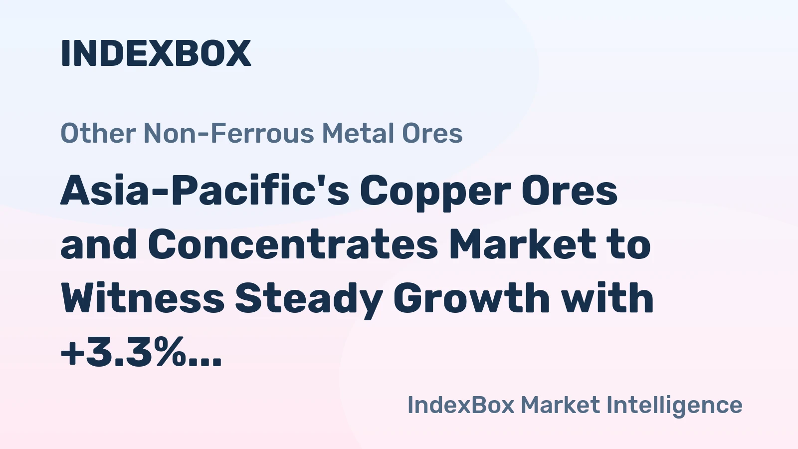 Asia-Pacific's Copper Ores and Concentrates Market to Witness Steady Growth with +3.3% CAGR through 2035