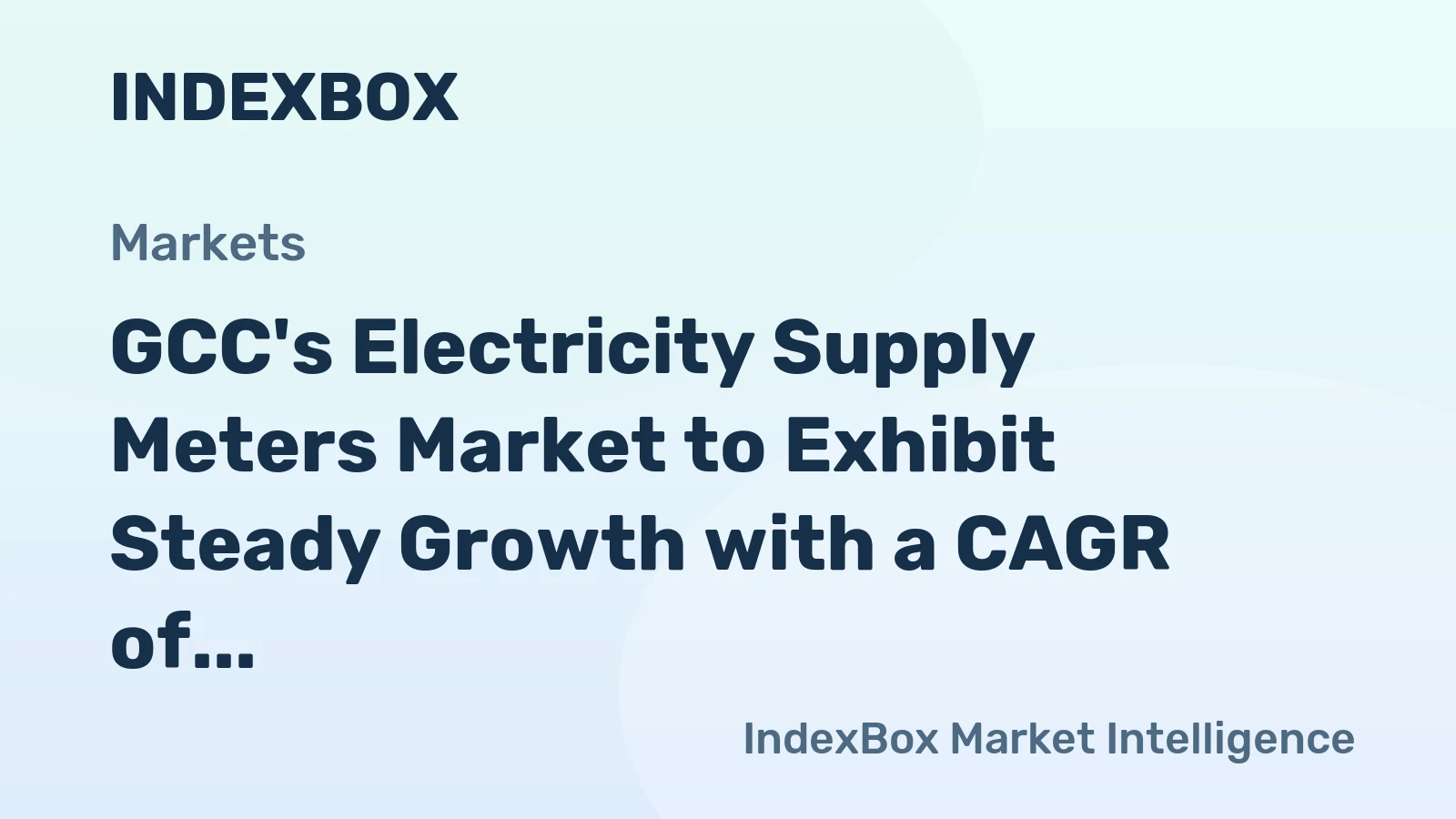 GCC's Electricity Supply Meters Market to Exhibit Steady Growth with a CAGR of +1.8% from 2024 to 2035