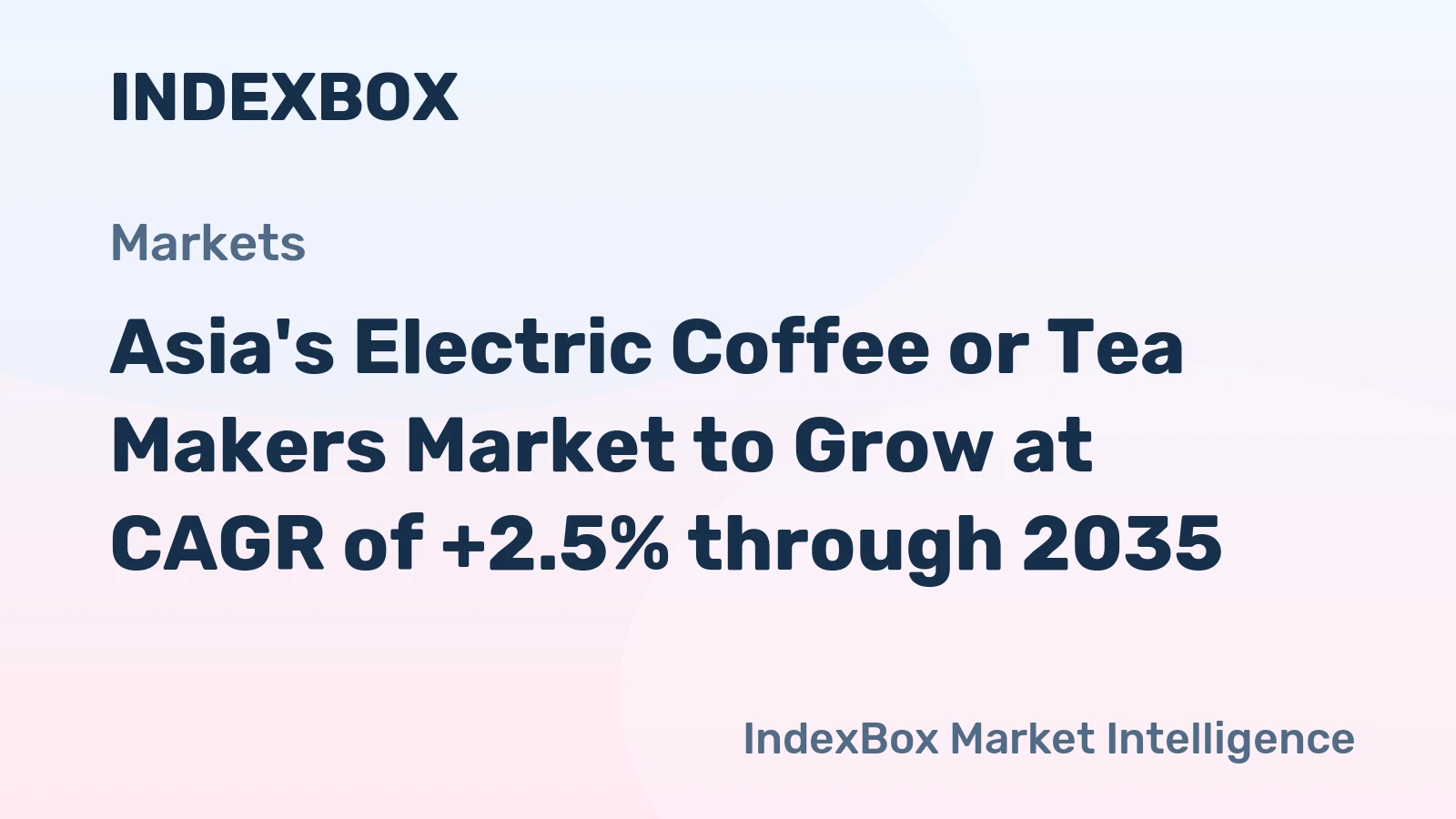 Asia's Electric Coffee or Tea Makers Market to Grow at CAGR of +2.5% through 2035