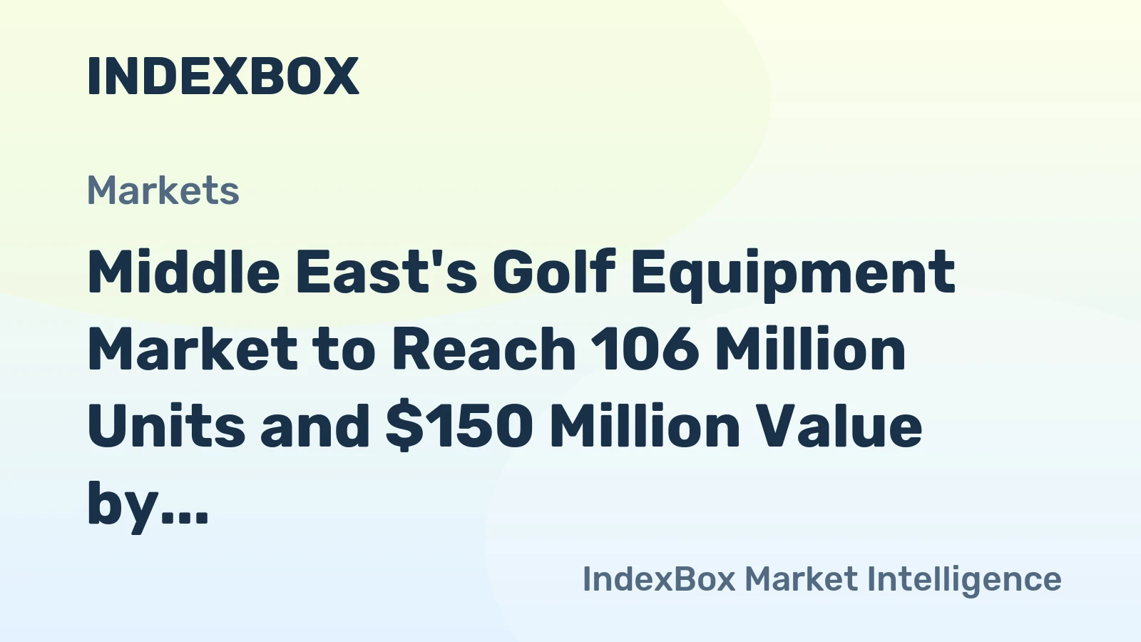 Middle East's Golf Equipment Market to Reach 106 Million Units and $150 Million Value by 2035