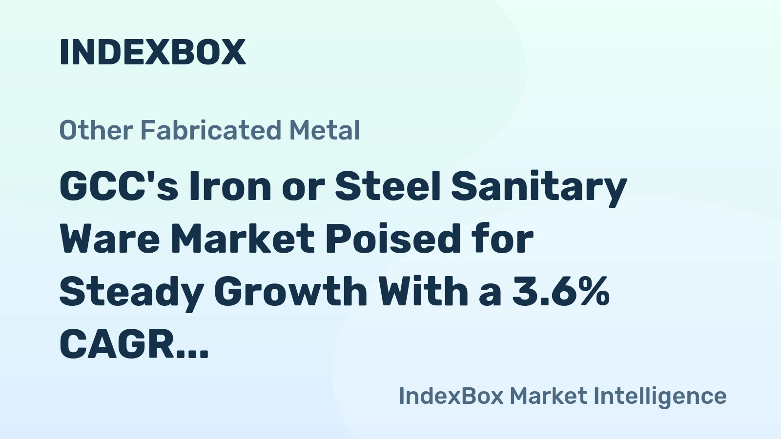 GCC's Iron or Steel Sanitary Ware Market Poised for Steady Growth With a 3.6% CAGR in Value Through 2035
